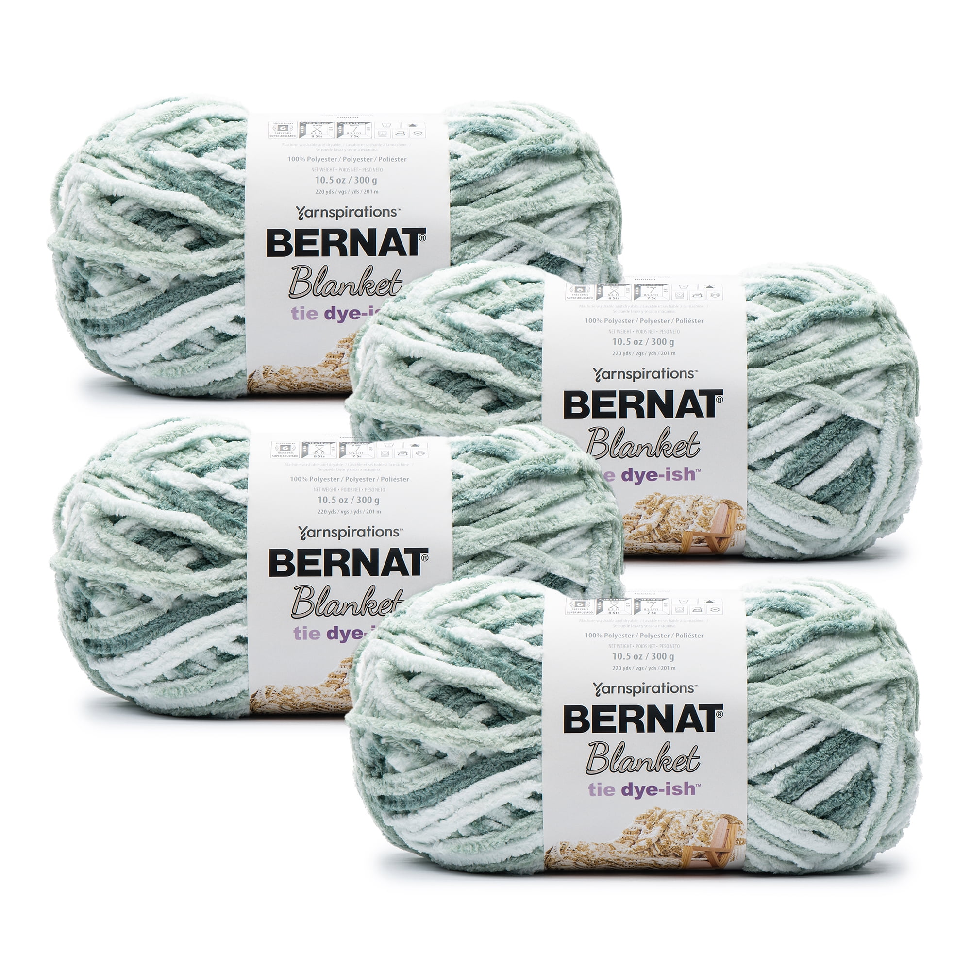 Bernat® Blanket Tie Dye-ish™ #6 Super Bulky Polyester Yarn, Mossy Hills ...