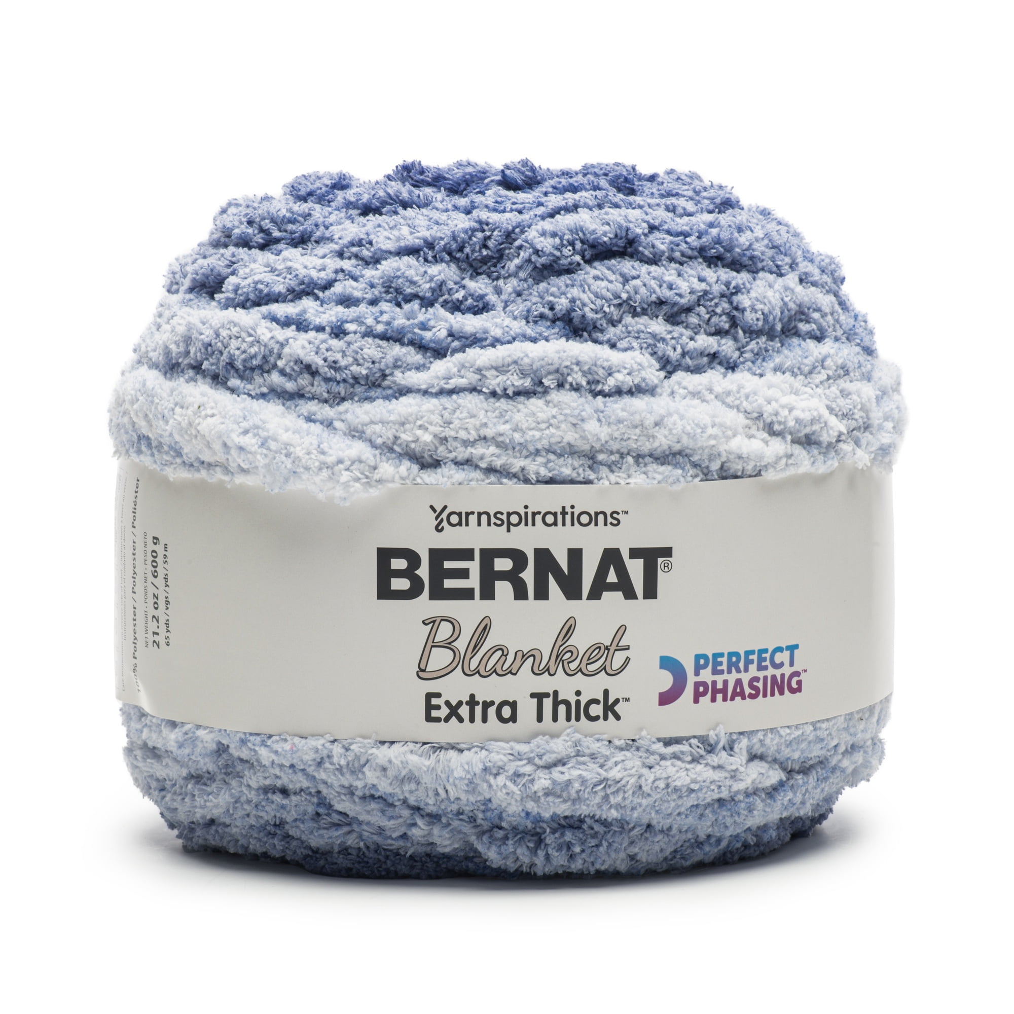 Bernat® Blanket Extra Thick Perfect Phasing™ 7 Jumbo Yarn, Deep Navy 21 ...