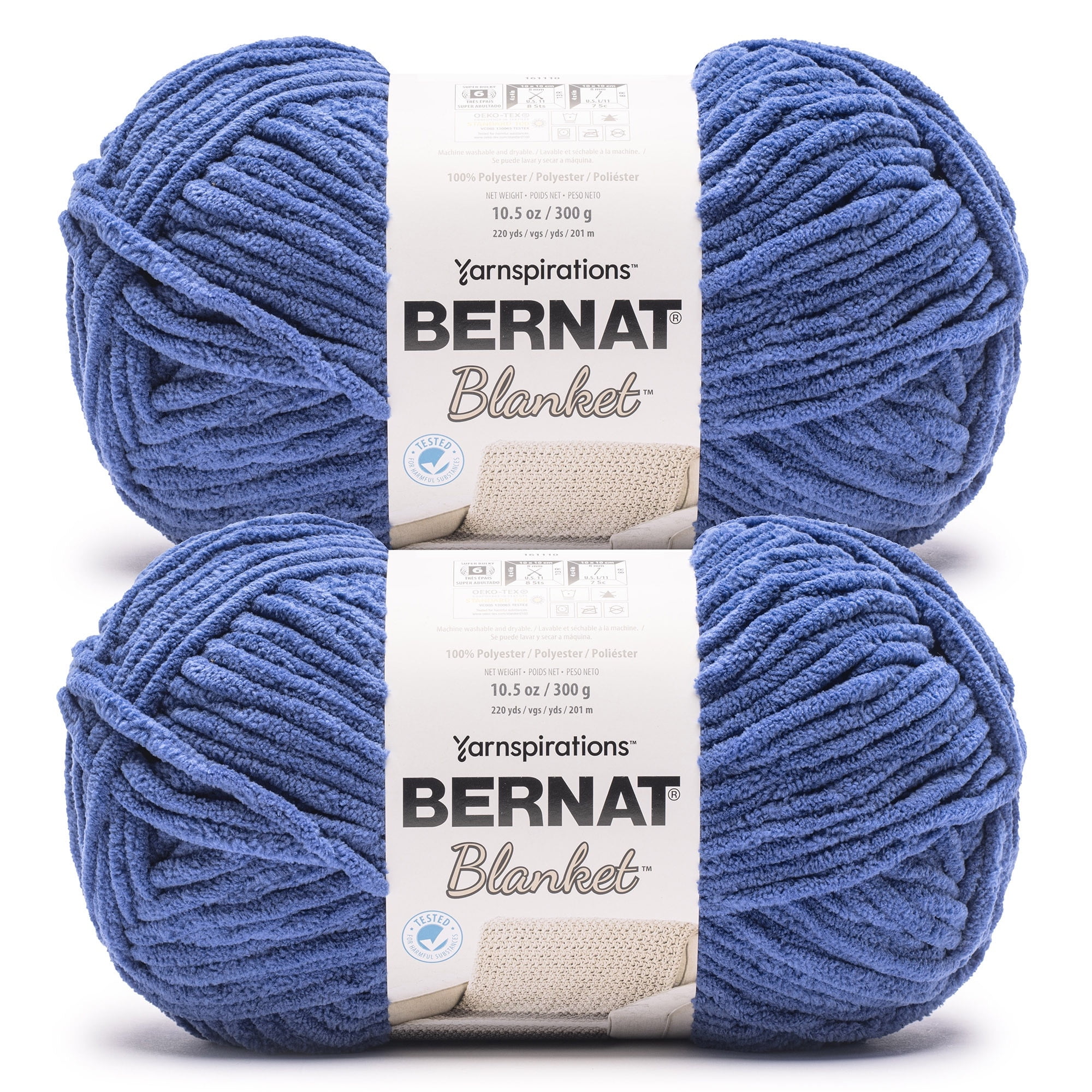 Bernat® Blanket™ #6 Super Bulky Polyester Yarn, Cobalt 10.5oz/300g 220 ...