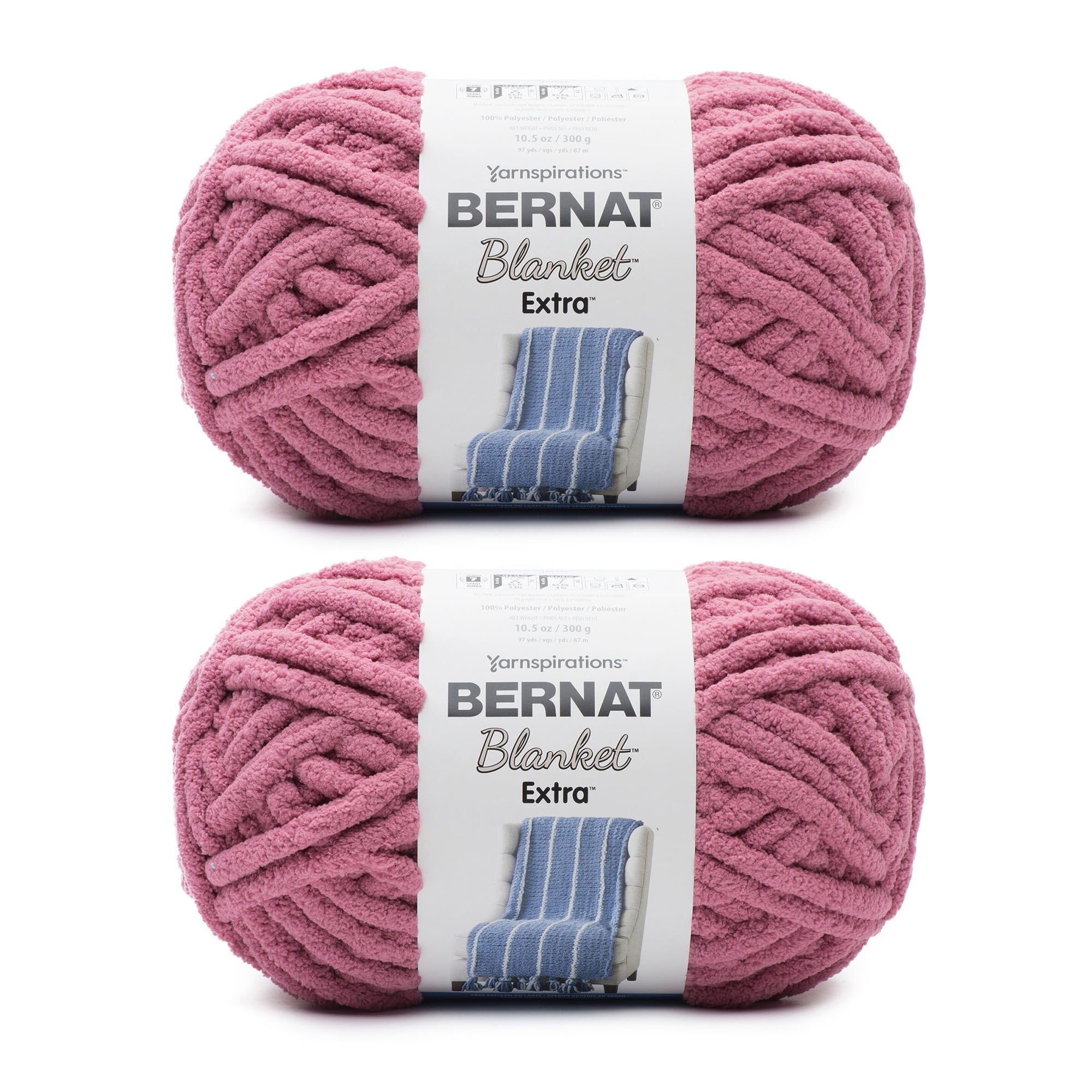 Bernat® Blanket extra™ #7 Jumbo Polyester Yarn, Burnt rose 10.5oz/300g ...