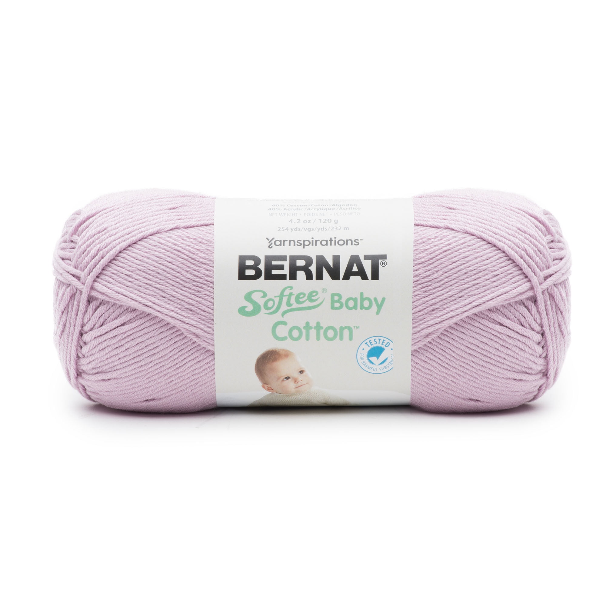 Bernat Softee Baby Cotton Yarn, Soft Plum, Lightweight, 120g, Machine ...