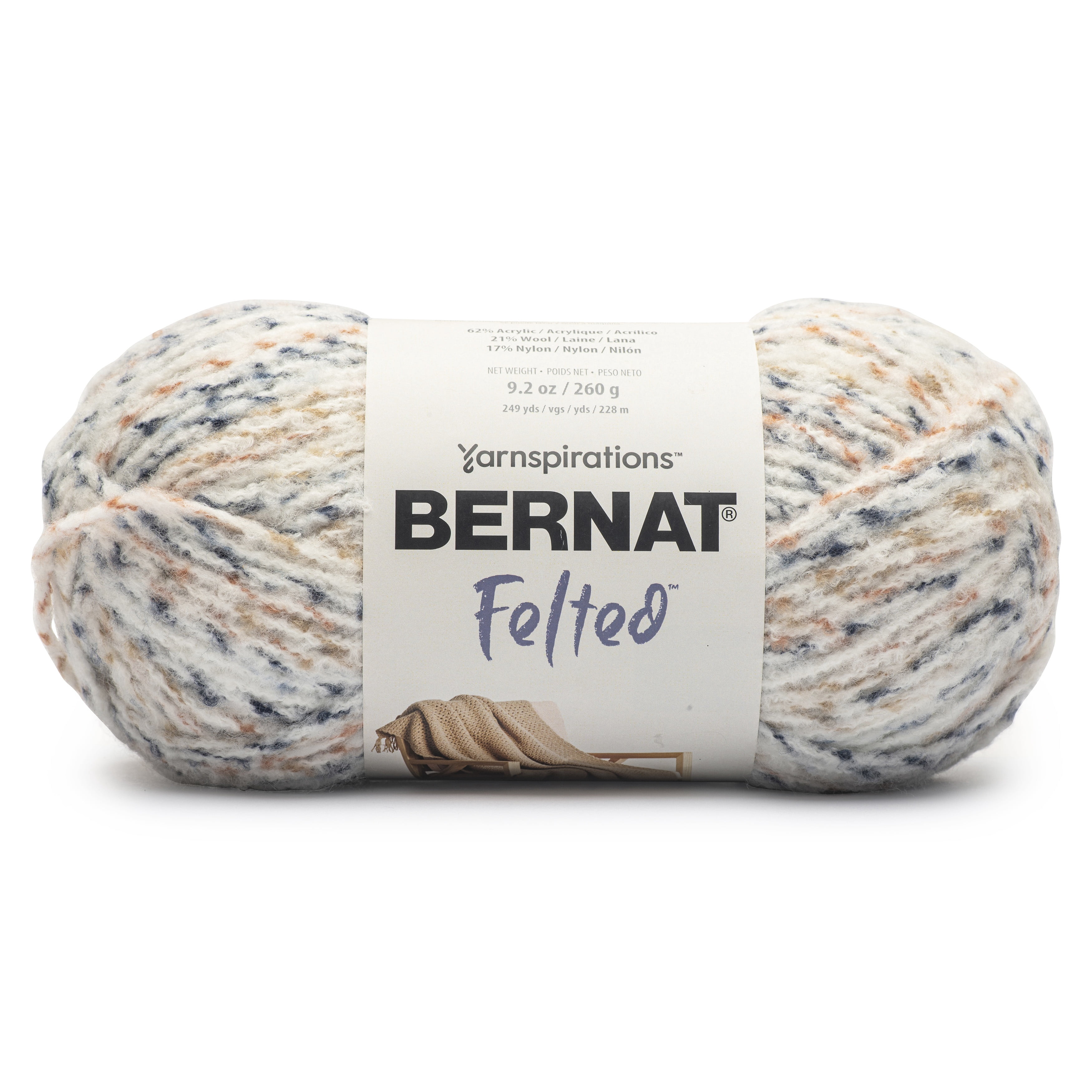 Bernat Felted Yarn-Ecru Fleck - Walmart.com
