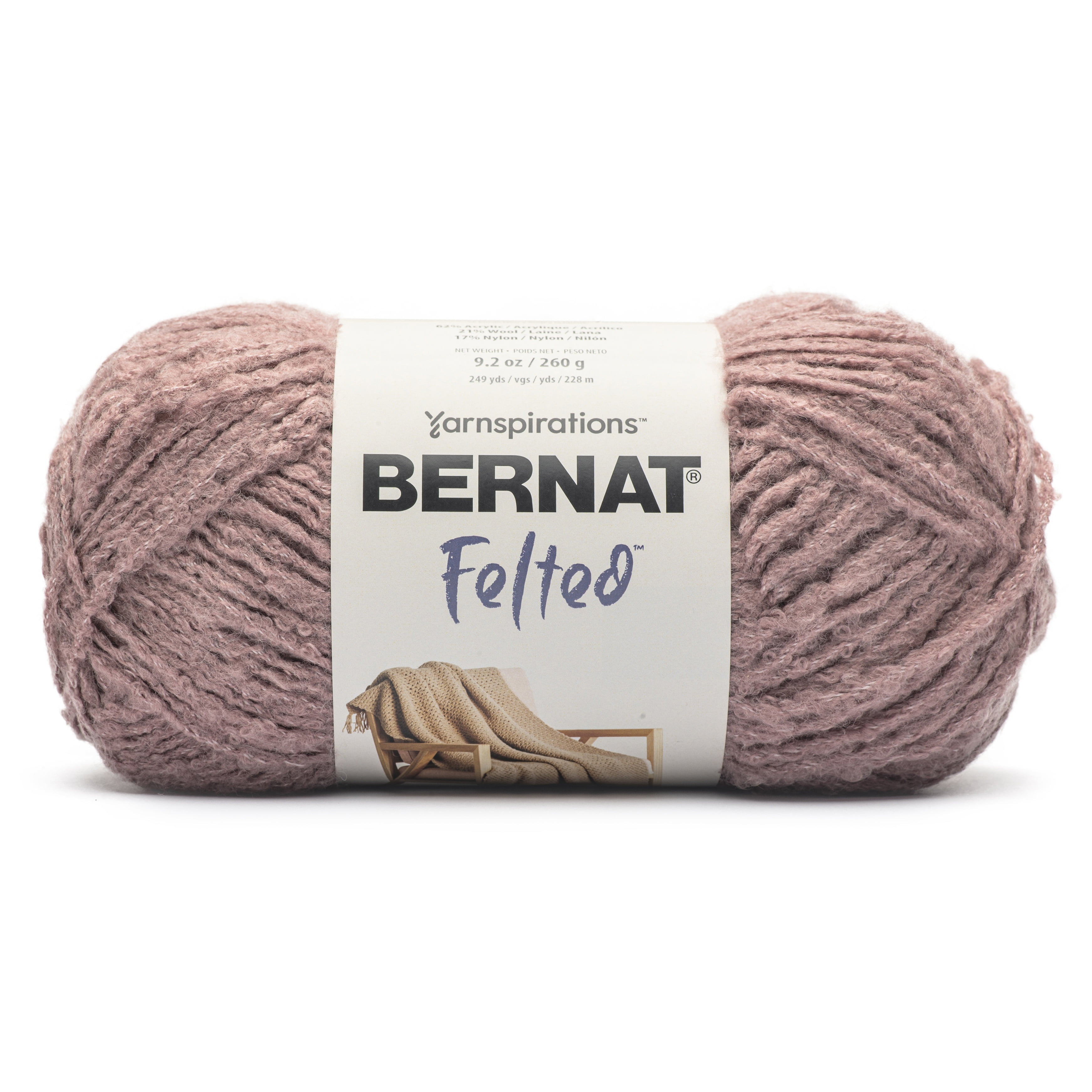 Bernat Felted Yarn-Rose Ash - Walmart.com
