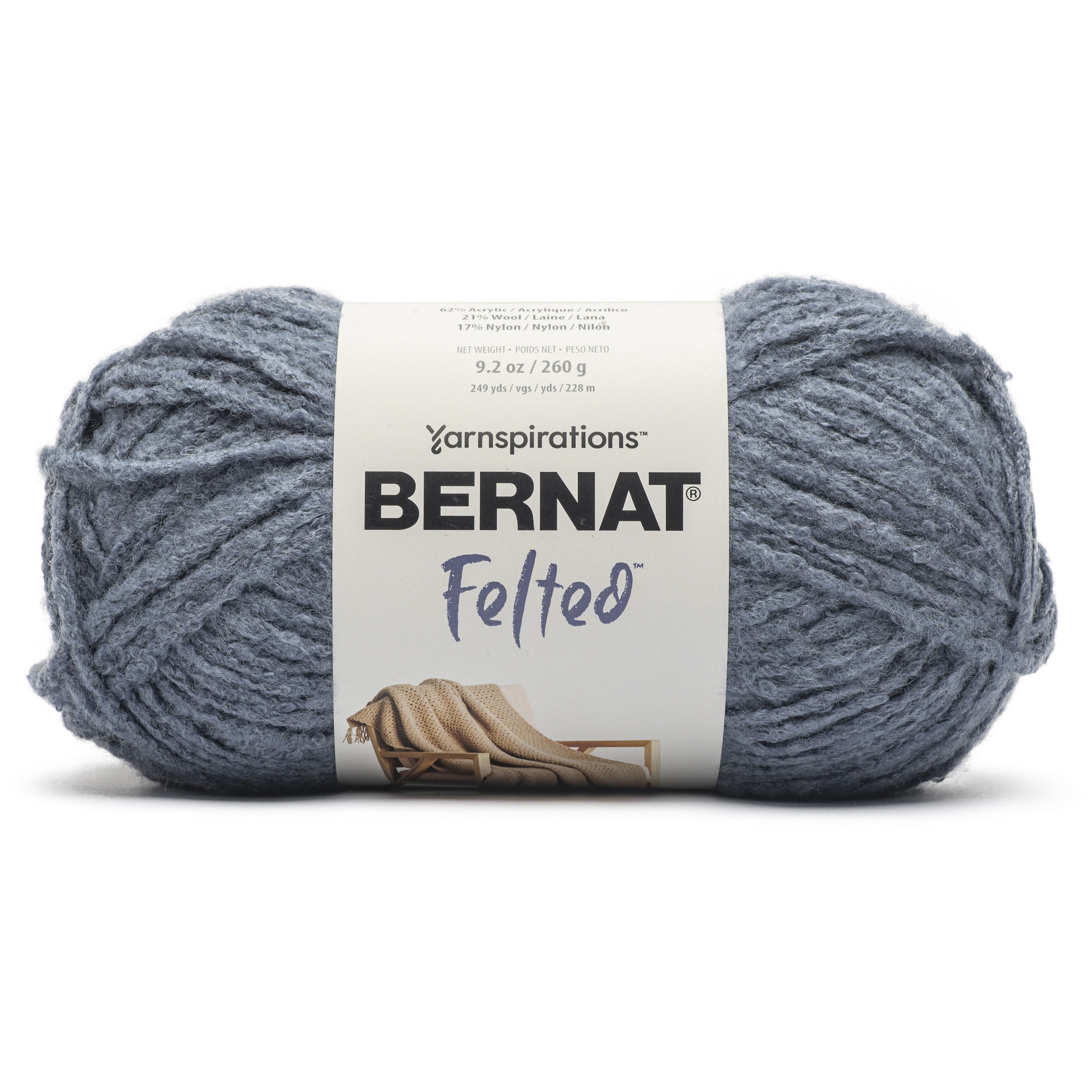 Bernat Felted Yarn-Storm Blue - Walmart.com