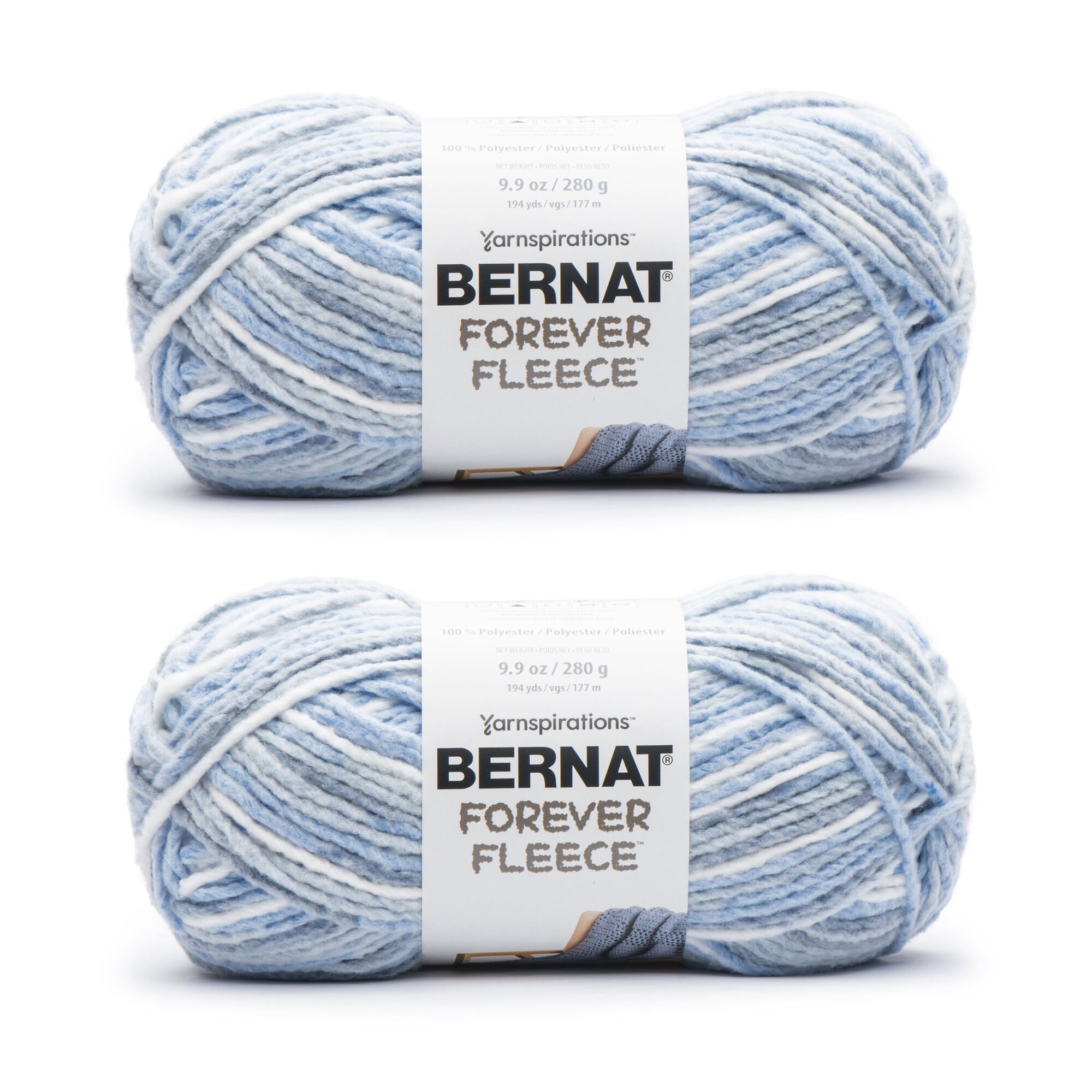 Bernat® Forever Fleece™ #6 Super Bulky Polyester Yarn, Ballpoint Blue 9 ...