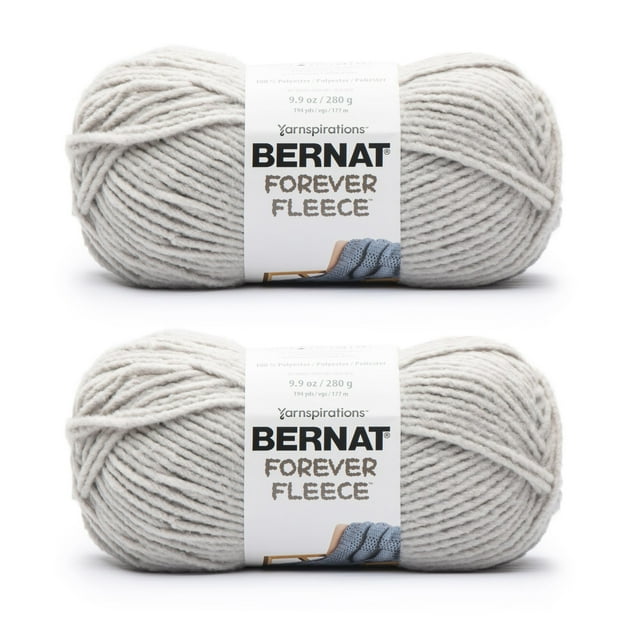 Bernat® Forever Fleece™ #6 Super Bulky Polyester Yarn, Balsam 9.9oz/280g, 194 Yards (2 Pack ...