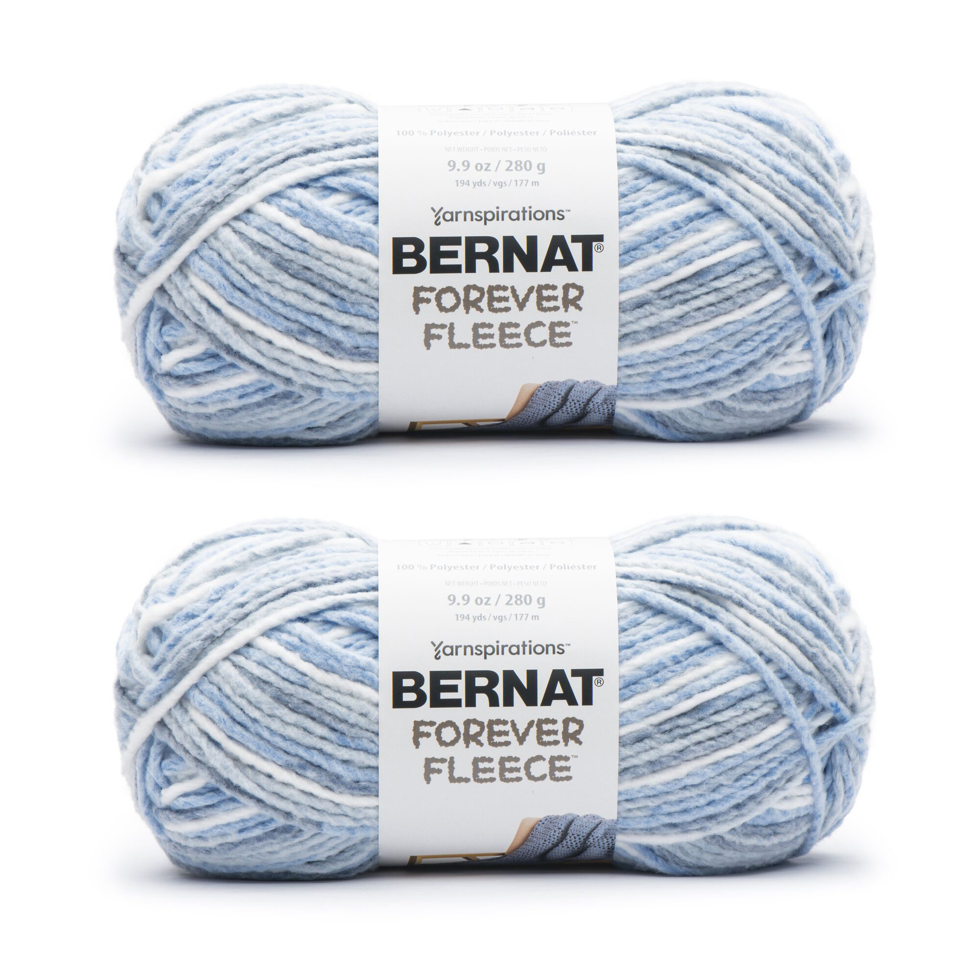 Bernat® Forever Fleece™ #6 Super Bulky Polyester Yarn, Corduroy 9.9oz/280g, 194 Yards (2 Pack ...