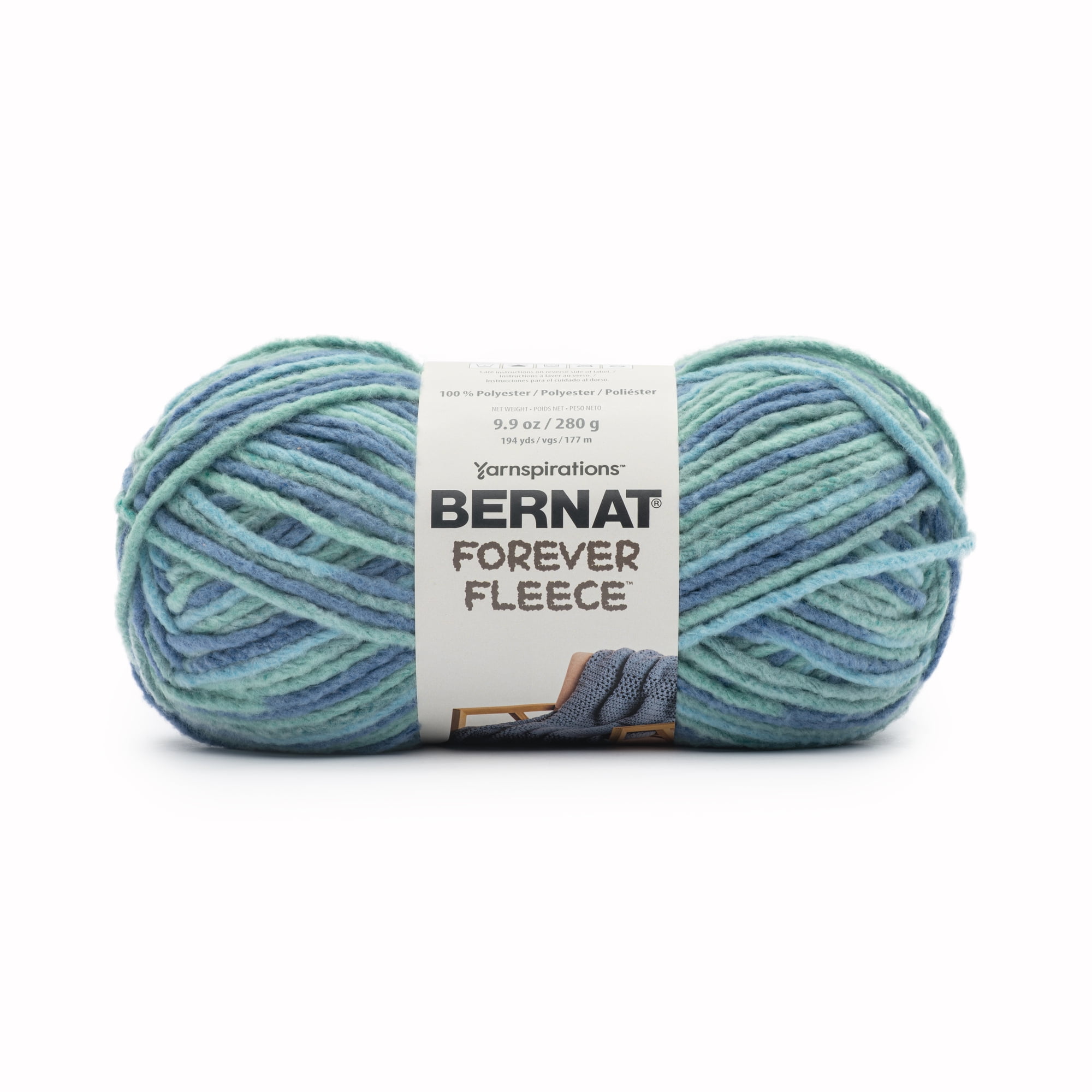 Bernat® Forever Fleece™ #6 Super Bulky Polyester Yarn, Seaglass 9.9oz ...