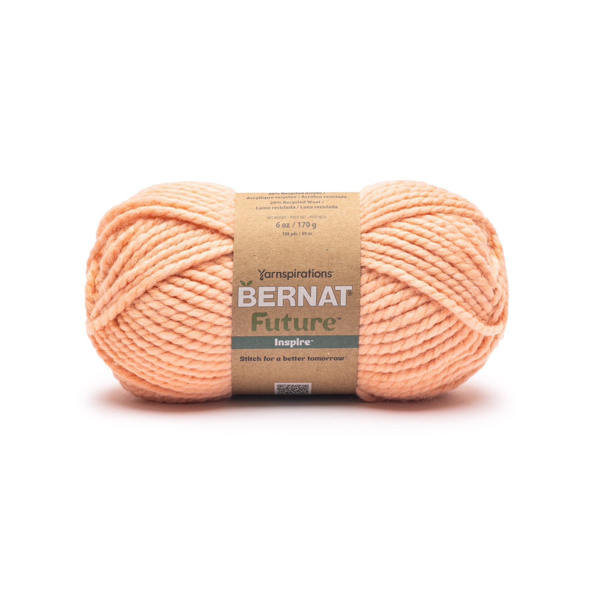 Bernat® Future Recycled Wool™ #6 Super Bulky Blend Yarn, Salmon 6oz ...