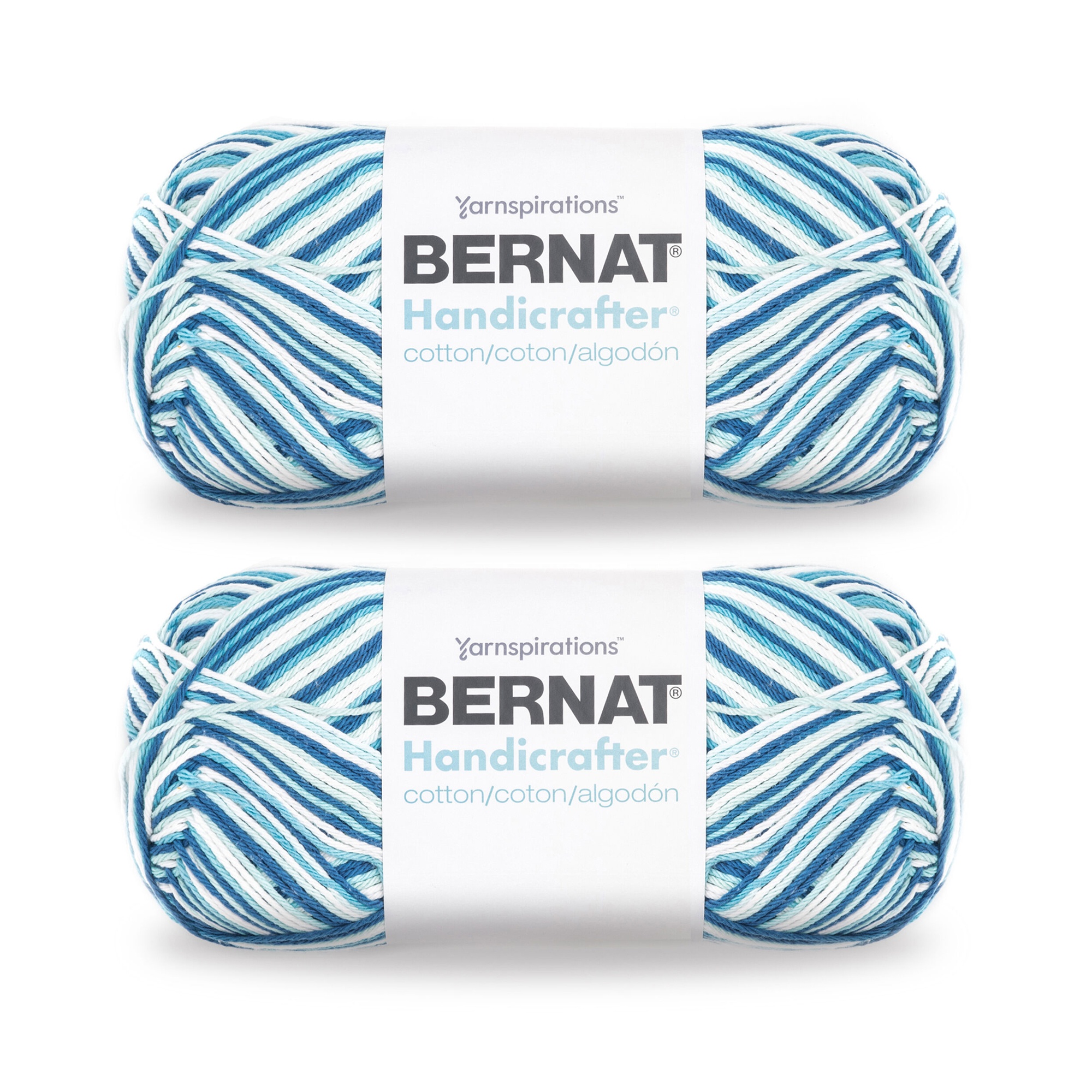 Bernat Handicrafter Cotton Big Ball Hippi Yarn - 2 Pack of 340g/12oz ...