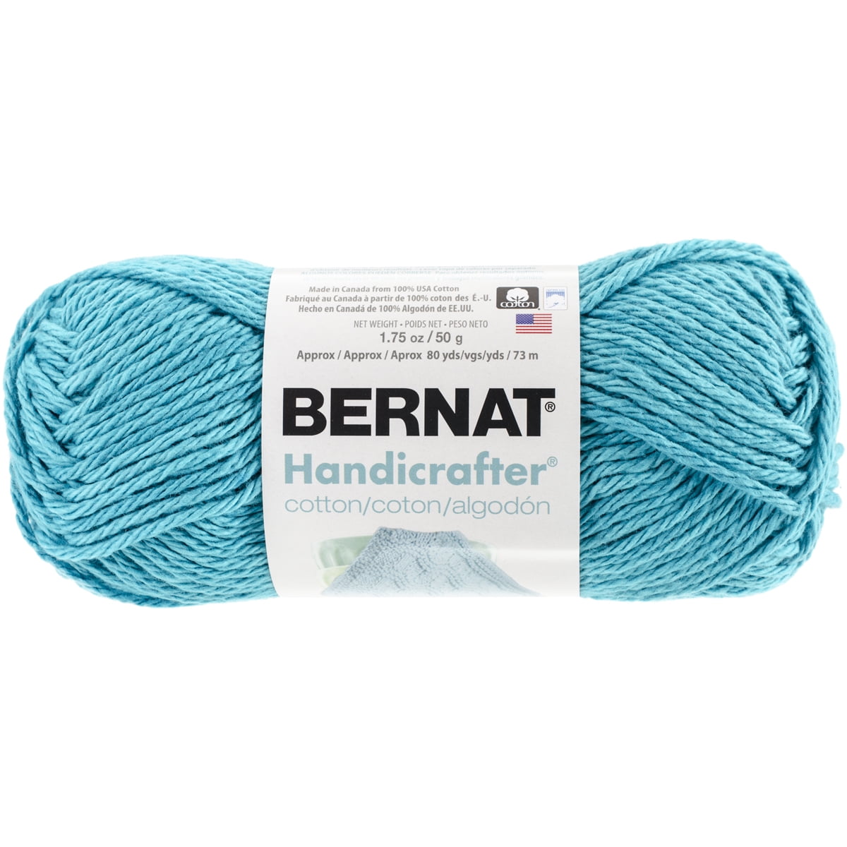 Bernat Handicrafter Cotton Yarn (50G/1.5 Oz), Mod Blue - Walmart.com