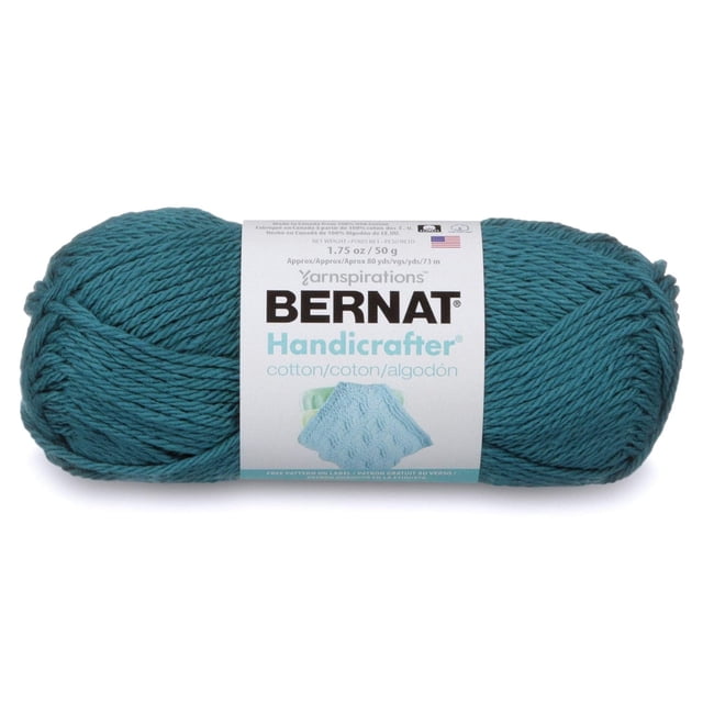 Bernat Handicrafter Cotton Yarn - Solids-Teal - Walmart.com