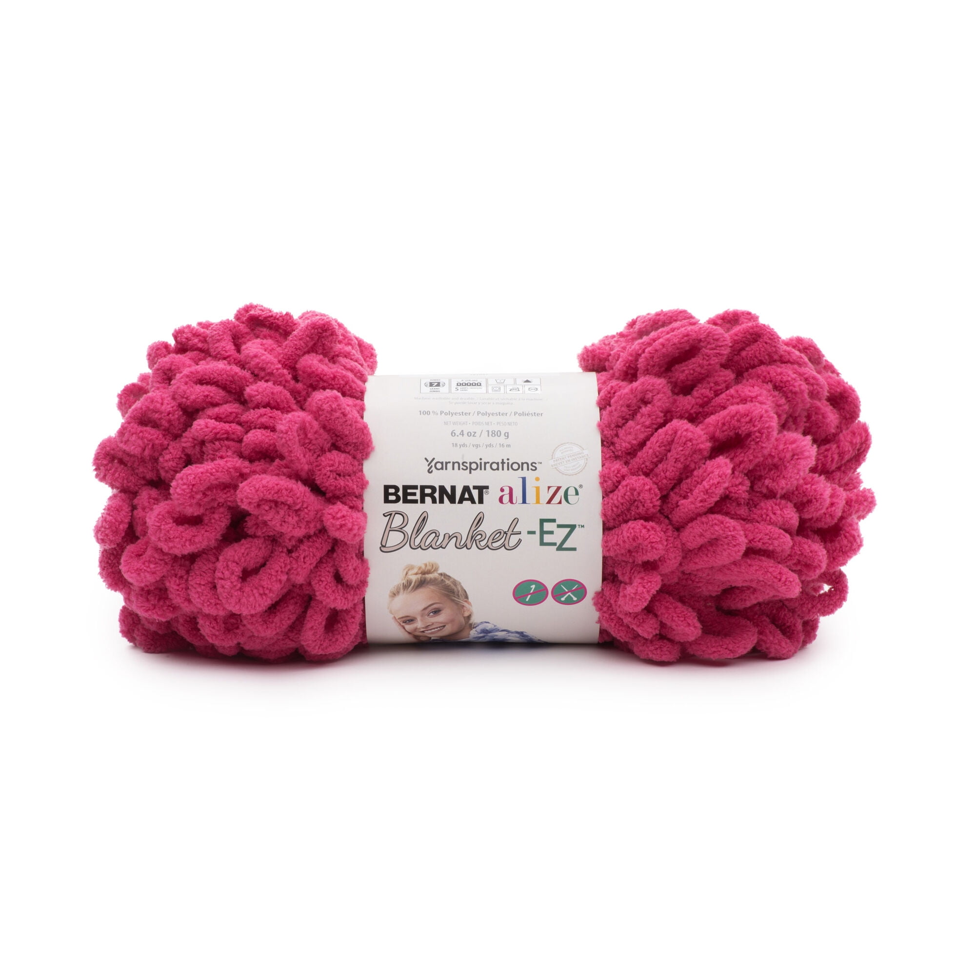 Bernat Jumbo 100% Polyester Bright Pink Yarn, 18 yd - Walmart.com