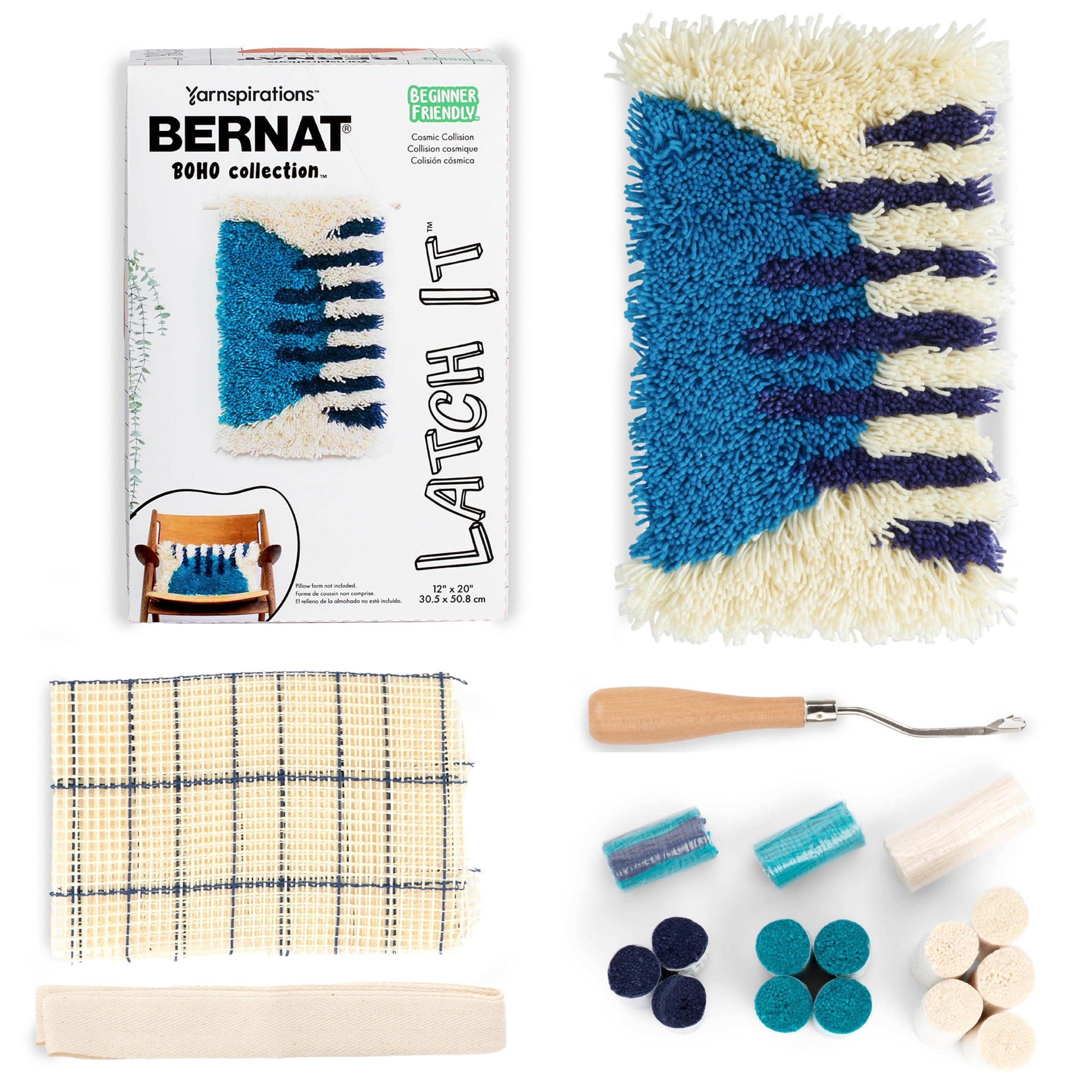 Bernat® Latch It™ Boho Collection Acrylic Yarn Kit, Cosmic Collision ...