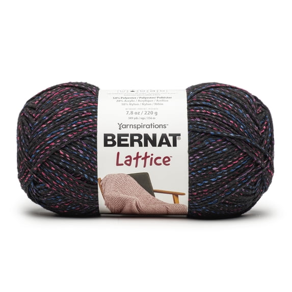 Bernat® Lattice™ #4 Worsted (Medium) Blend Yarn, Blacklight 7.8oz/220g ...