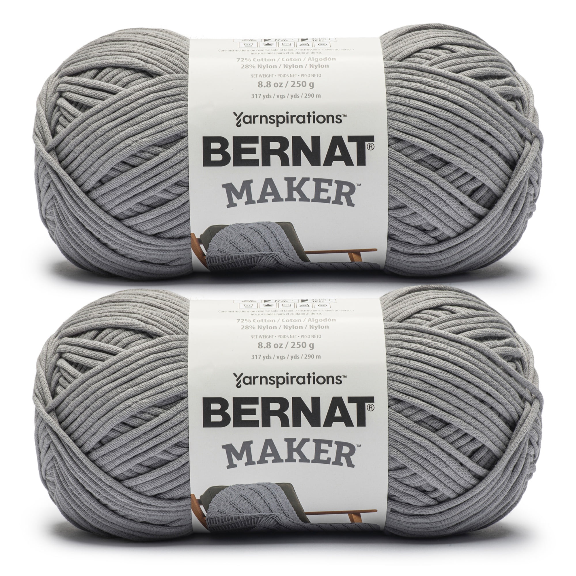 Customer reviews for Bernat® Maker™ #5 Bulky Cotton Yarn, Gray 8.8oz ...