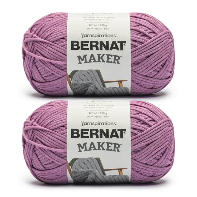 Bernat® Maker™ #5 Bulky Cotton Yarn, Hyacinth 8.8oz/250g 317 Yards (2 ...