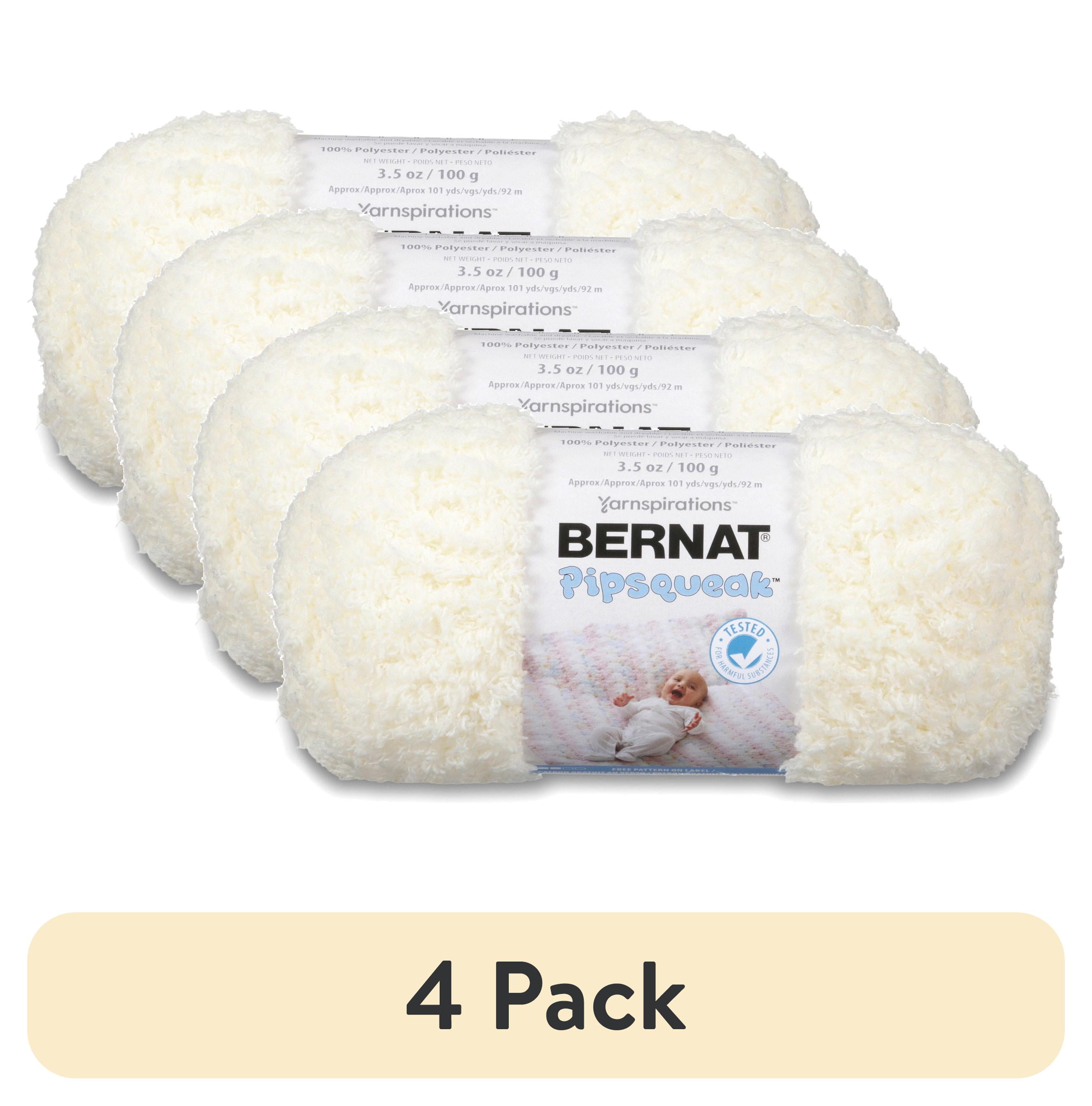 (4 pack) Bernat Pipsqueak 5 Bulky Polyester Yarn, Vanilla 3.5oz/100g ...