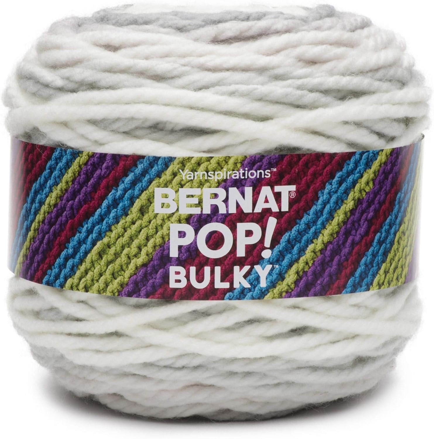 Bernat Pop Bulky Yarn, 9.8 oz, Gauge 6 Super Bulky, Shades of Gray ...