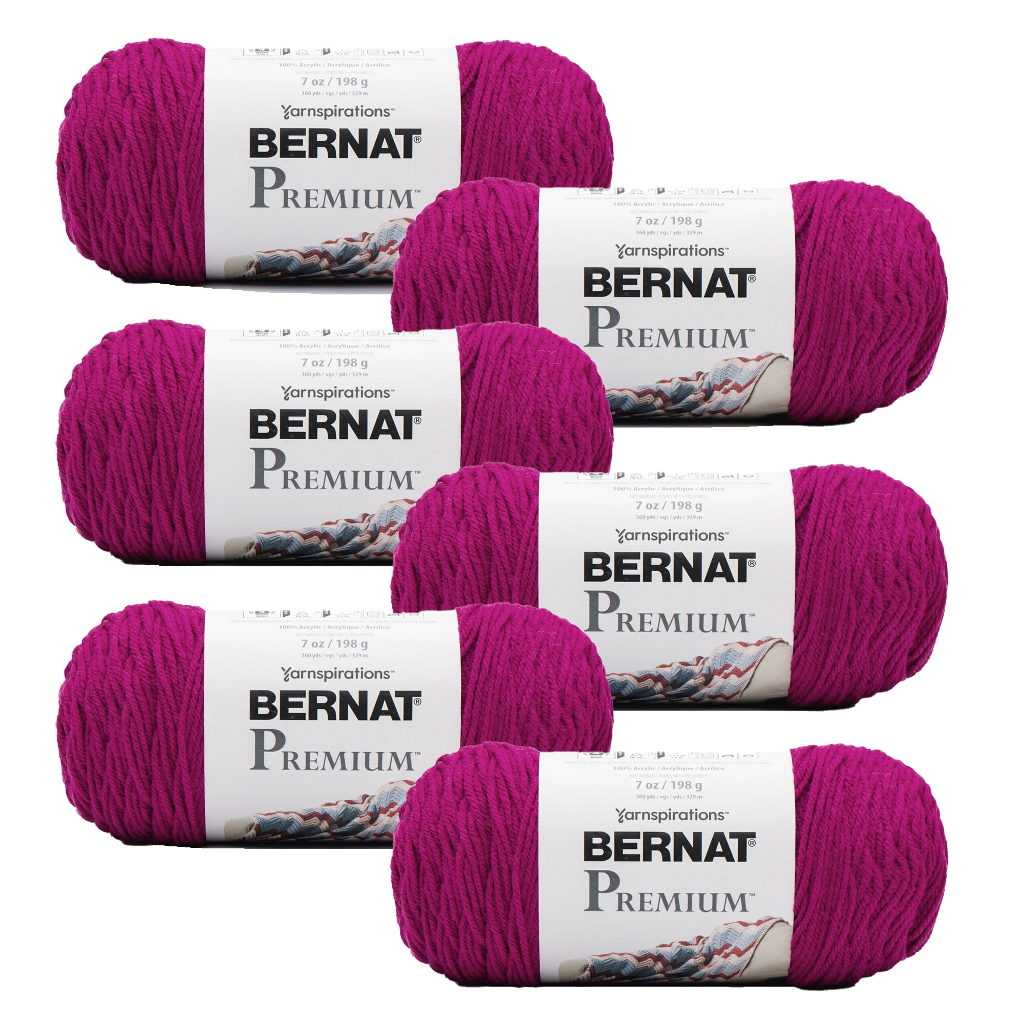 Bernat® Premium™ #4 Medium Acrylic Yarn, Lily Pink 7oz/198g, 360 Yards ...