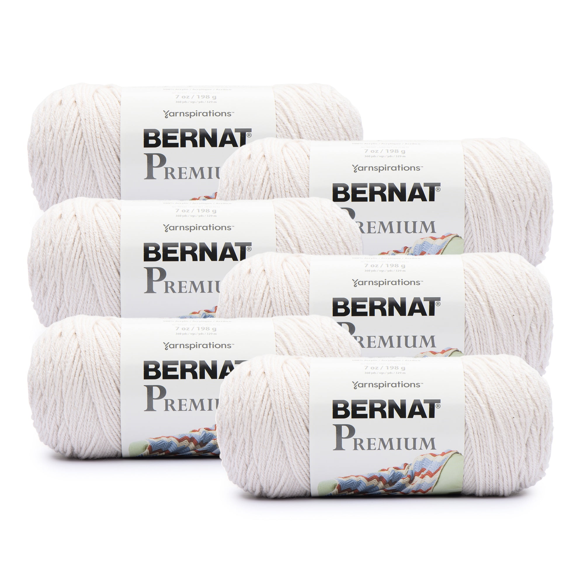 Bernat® Premium™ #4 Medium Acrylic Yarn, Parchment 7oz/198g, 360 Yards ...