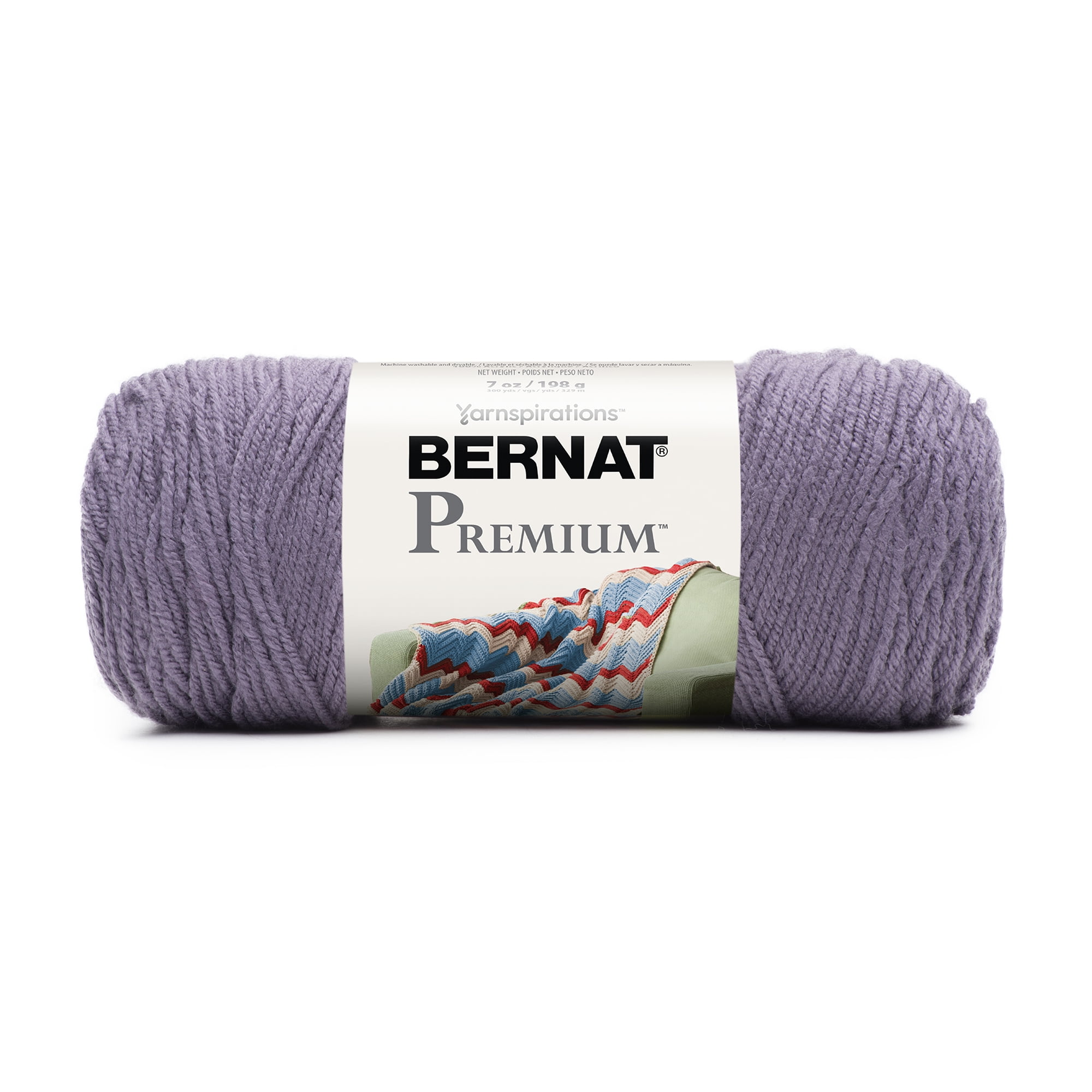 Bernat® Premium™ #4 Worsted Medium Acrylic Yarn, Grand purple 7oz/198g ...