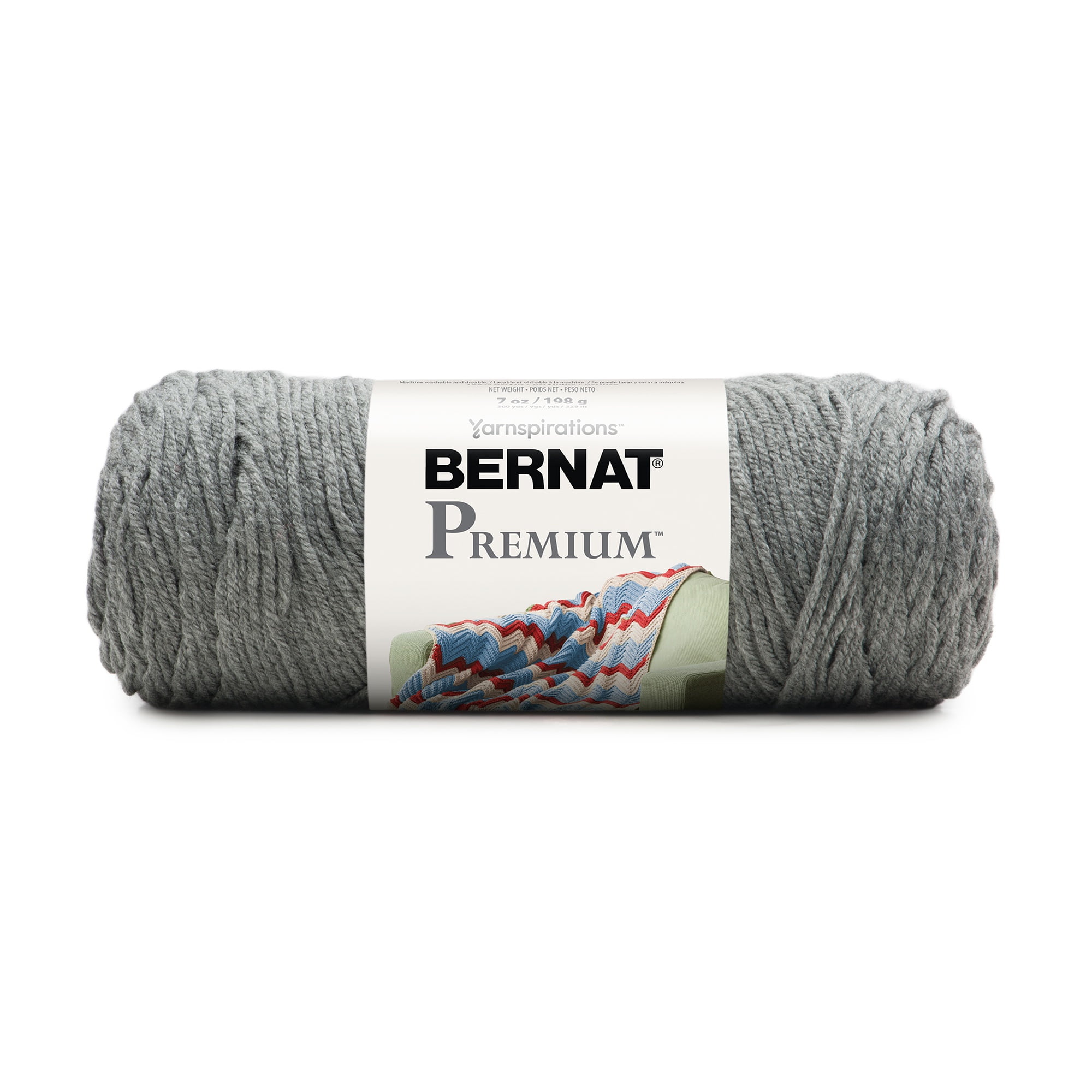 Bernat® Premium™ #4 Worsted (Medium) Acrylic Yarn, Med Grey Heather 7oz ...