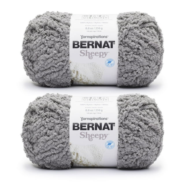 Bernat® Sheepy™ #6 Super Bulky Nylon Yarn, Vapor Gray 8.8oz/250g, 149 ...
