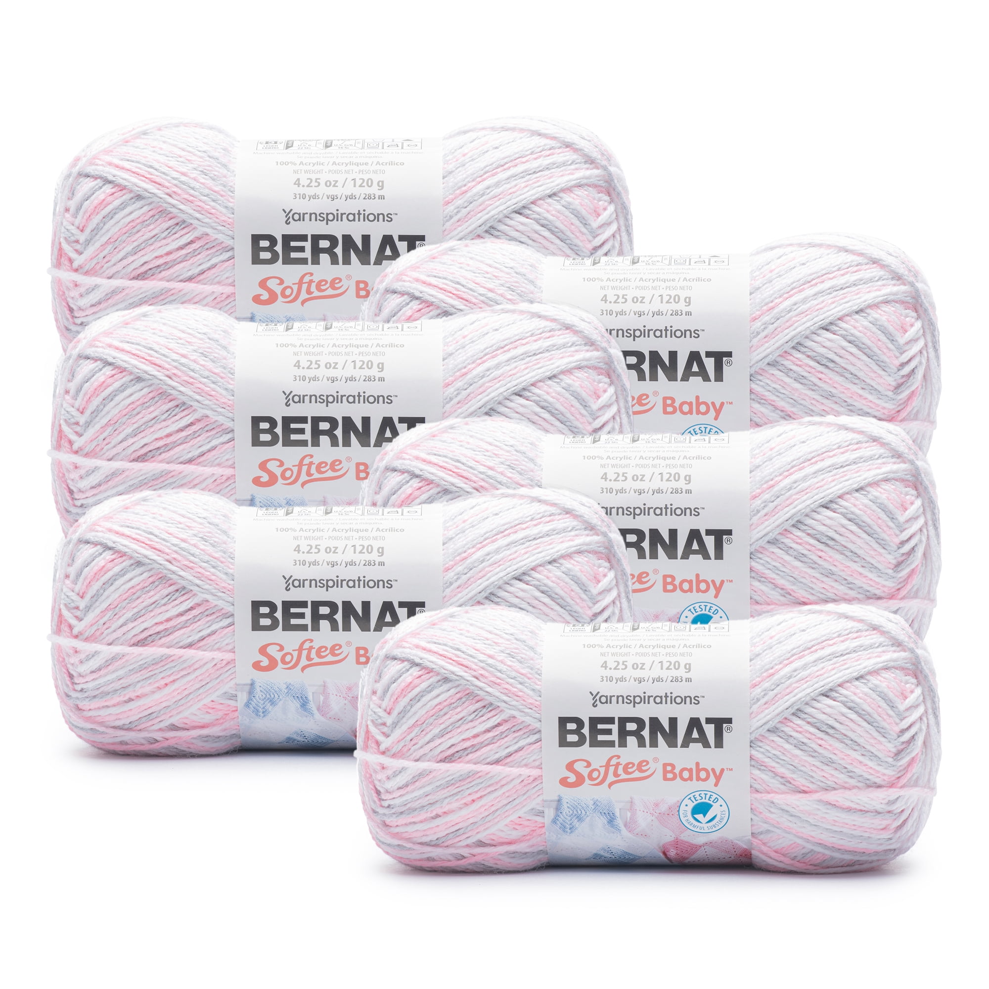 Bernat® Softee® Baby™ #3 Light Acrylic Yarn, Pink Flannel 4.25oz/120g ...