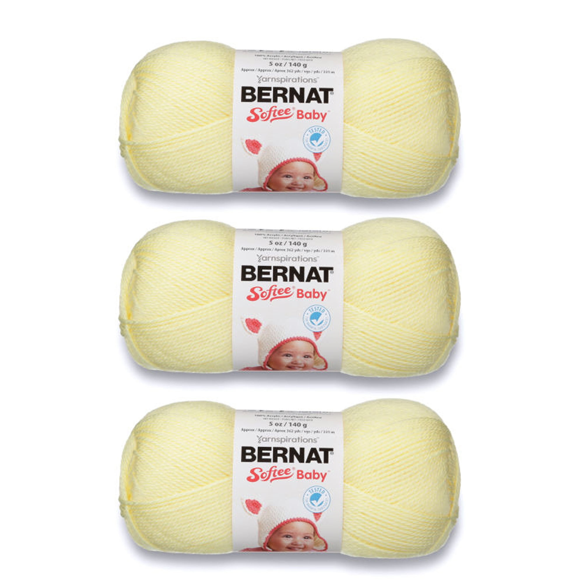 Bernat Softee Baby Lemon Yarn - 3 Pack of 141g/5oz - Acrylic - 3 DK ...