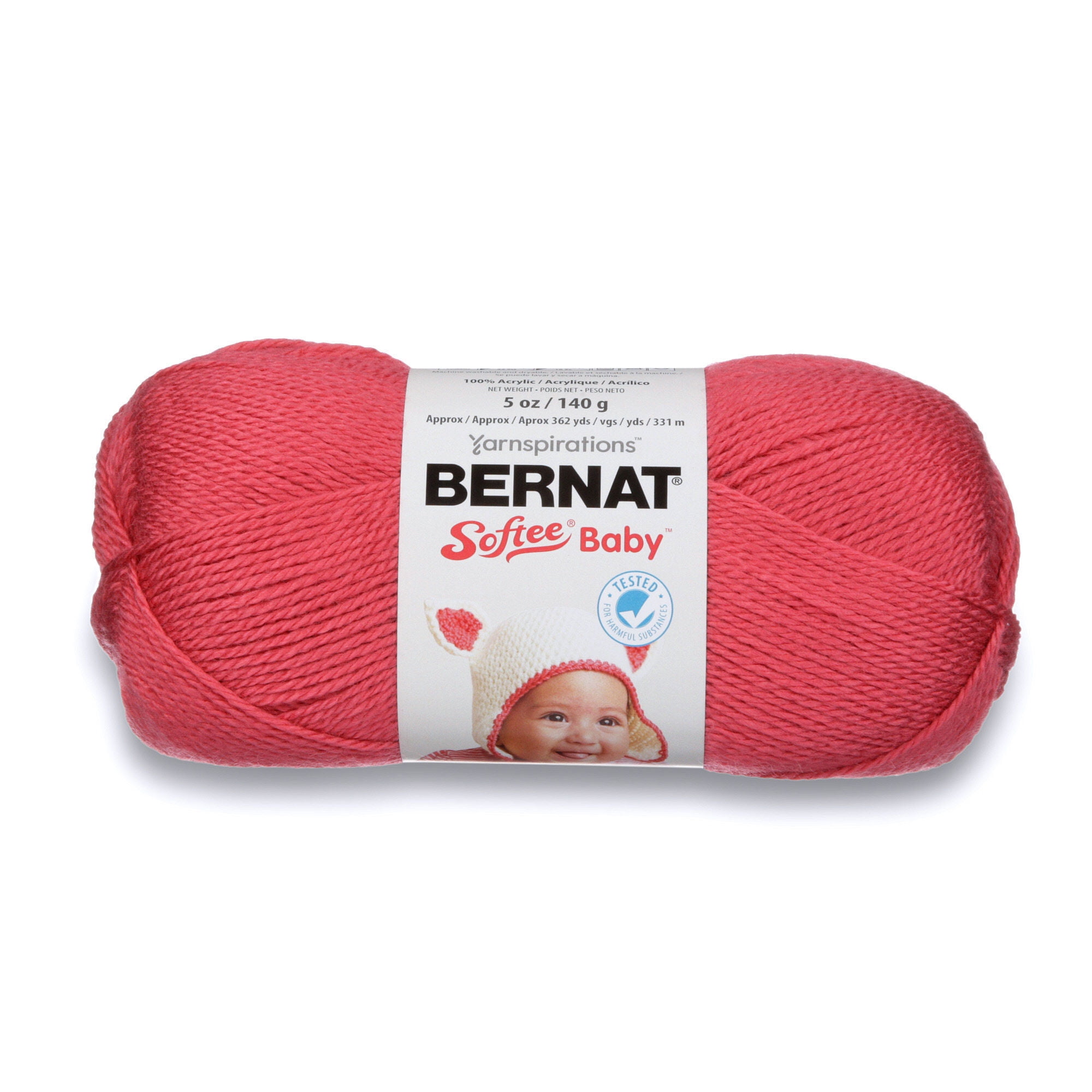 Bernat, Softee Baby Yarn, 100% Acrylic, Lightweight #3, Soft Red ...