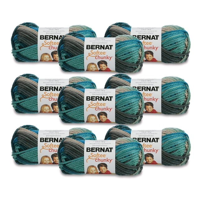 Bernat® Softee® Chunky™ Ombre #6 Super Bulky Acrylic Yarn, Deep Waters ...