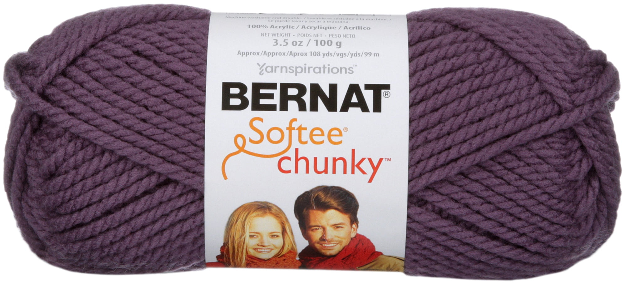 Bernat Softee Chunky Yarn (6-Pack) Dark Mauve 161128-28323 - Walmart.com