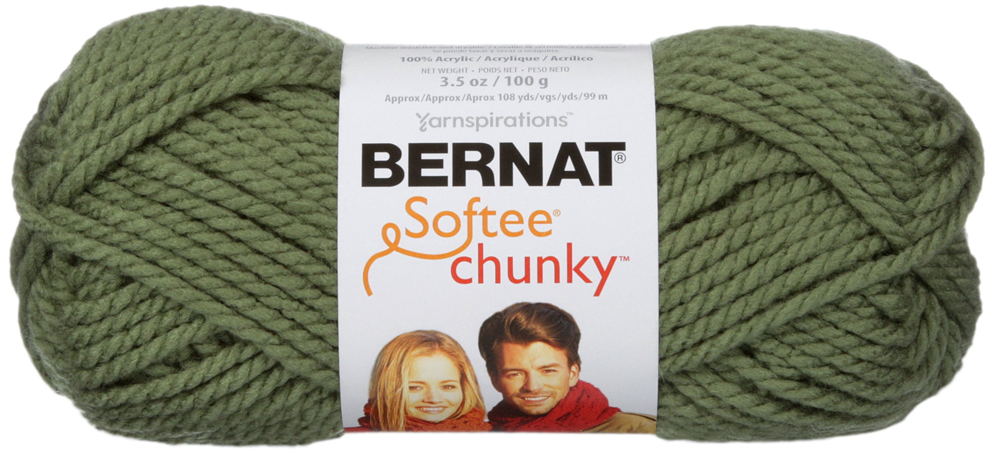 Spinrite Bernat Softee Chunky Yarn-Forest, 1 Pack of 6 Skein - Walmart.com