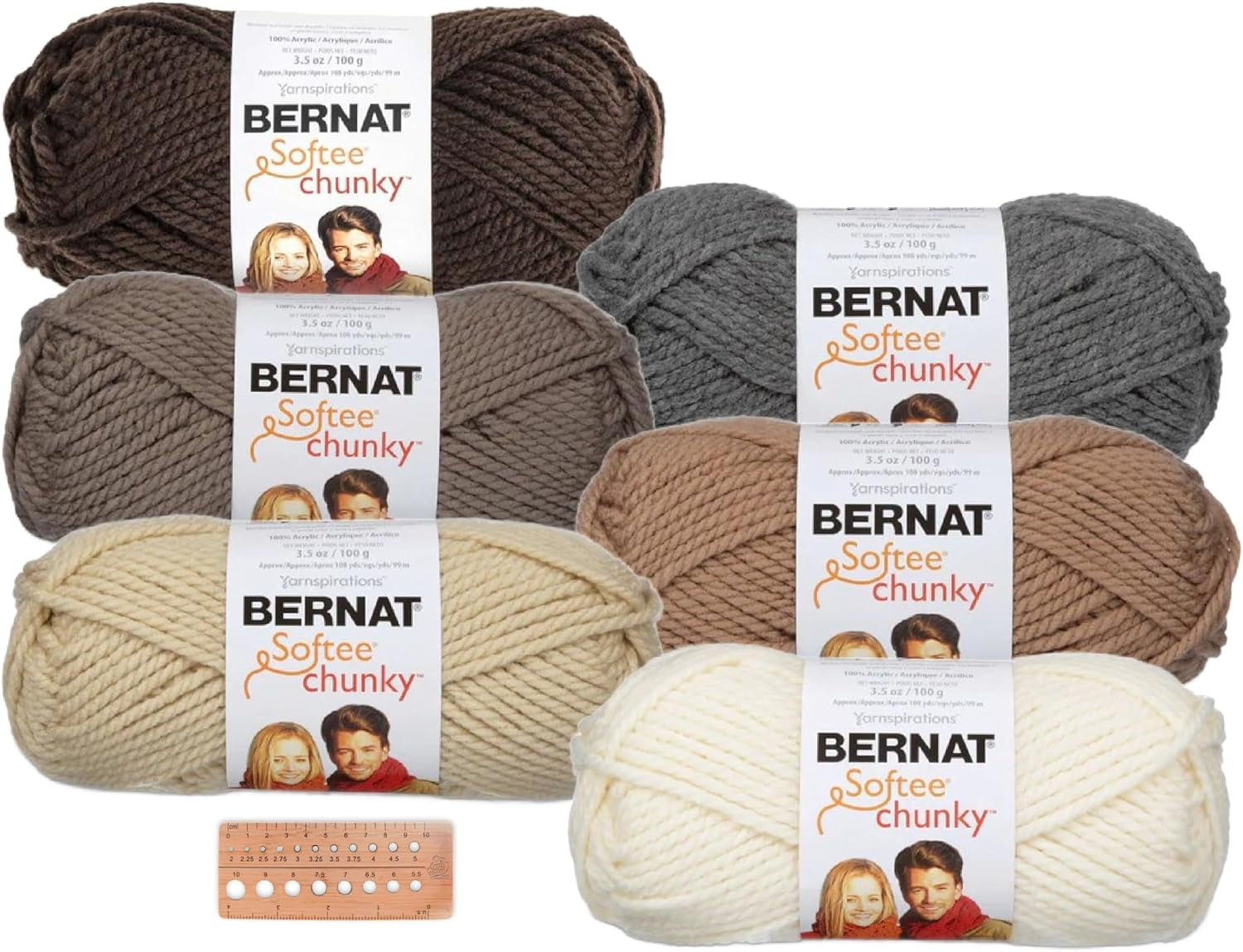 Bernat Softee Chunky Yarn - Color Assortment (Earth Tones) - Walmart.com