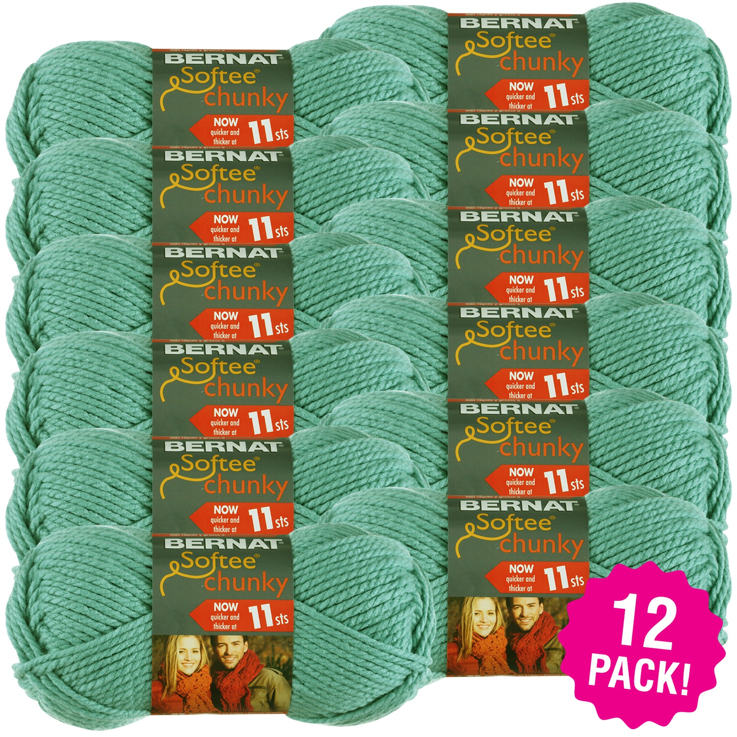 Bernat Softee Chunky Ombre Yarn - Shadow, Multipack of 12 - Walmart.com