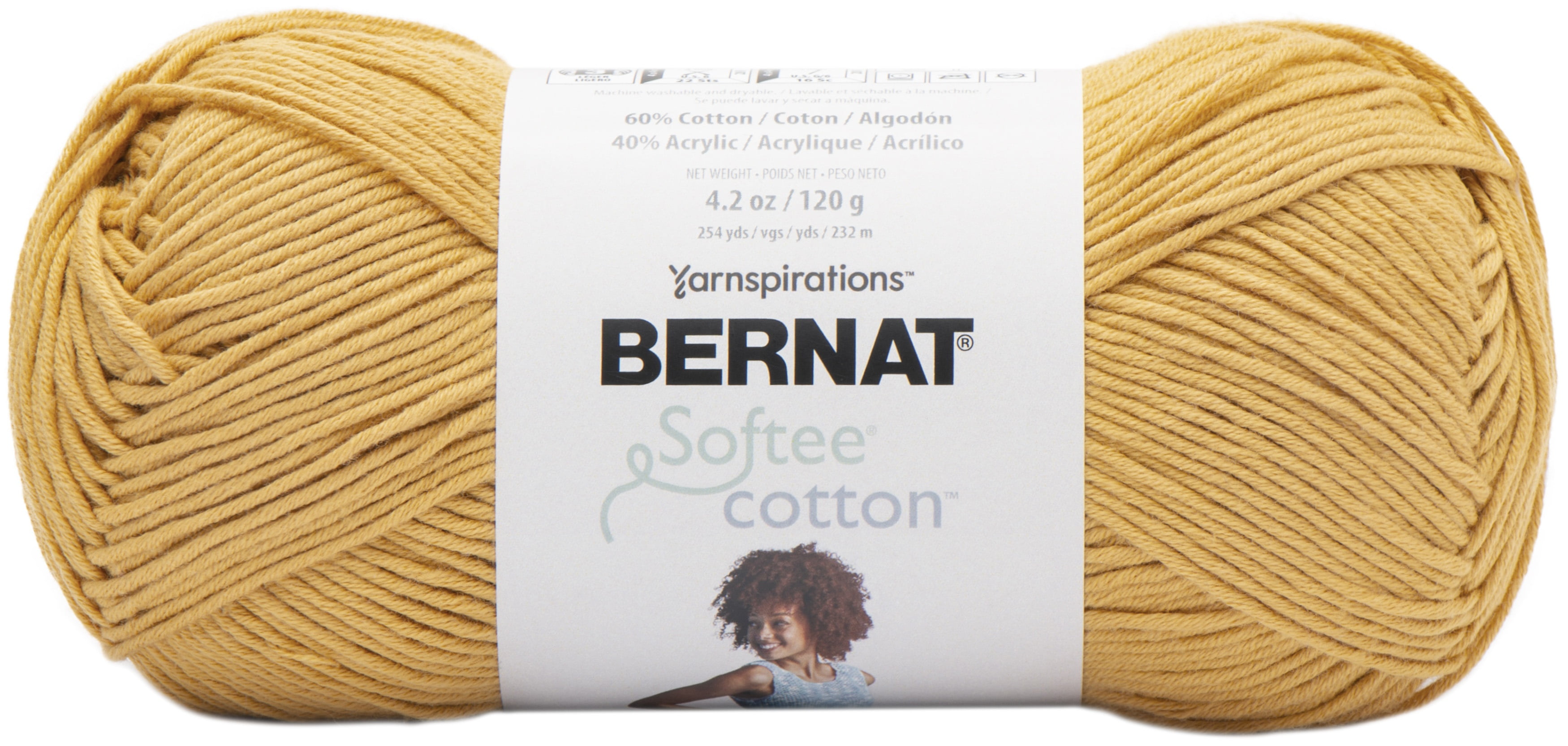Bernat Softee Cotton Yarn-Golden - Walmart.com