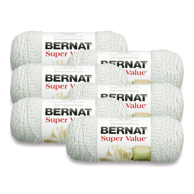 Bernat® Super Value™ #4 Medium Acrylic Yarn, Gray Ragg 7oz/197g, 426 ...