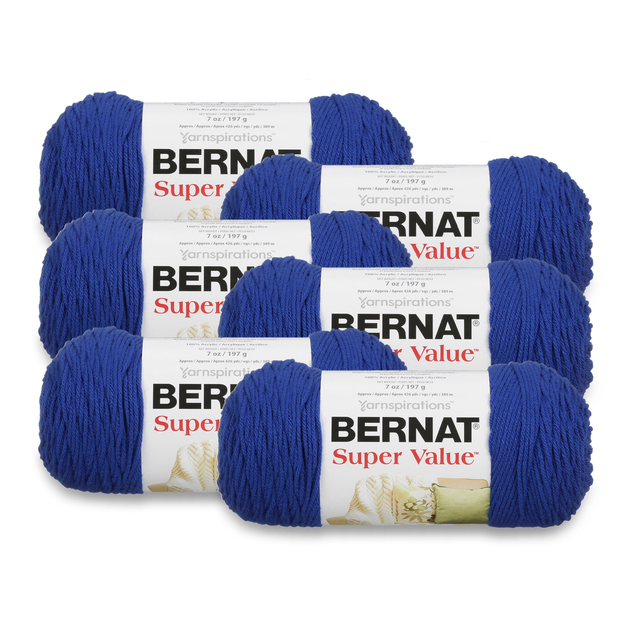 Bernat® Super Value™ #4 Medium Acrylic Yarn, Royal Blue 7oz/197g, 426 ...