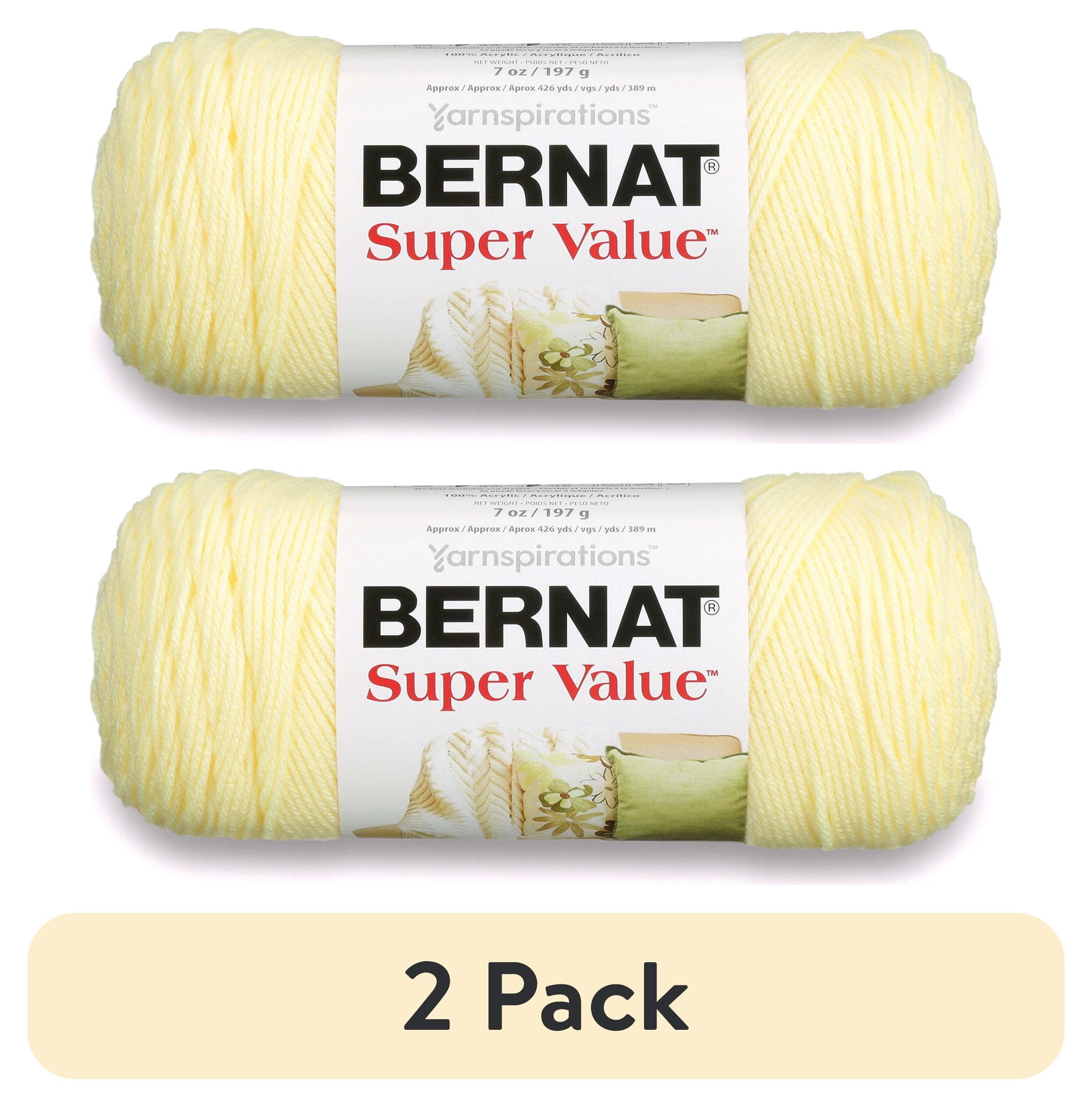 (2 pack) Bernat Super Value Yarn, Yellow, Medium Weight #4, Acrylic, 7 ...