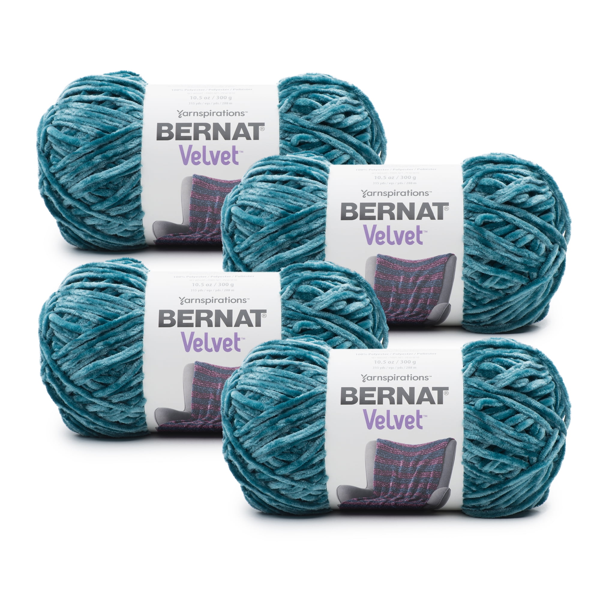 Bernat® Velvet™ #5 Bulky Polyester Yarn, Velveteal 10.5oz/300g, 315 ...
