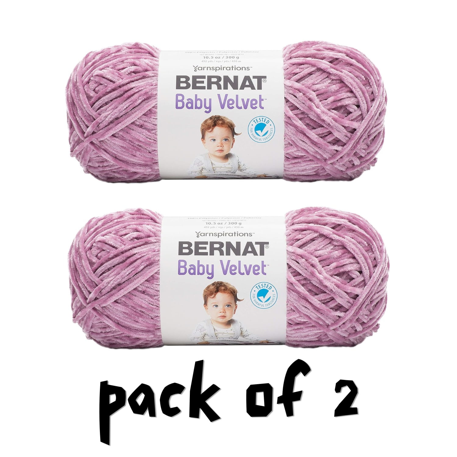 Bernat Velvet Orchid Hush Yarn - 2 Pack of 300g/10.5oz - Polyester - 5 ...