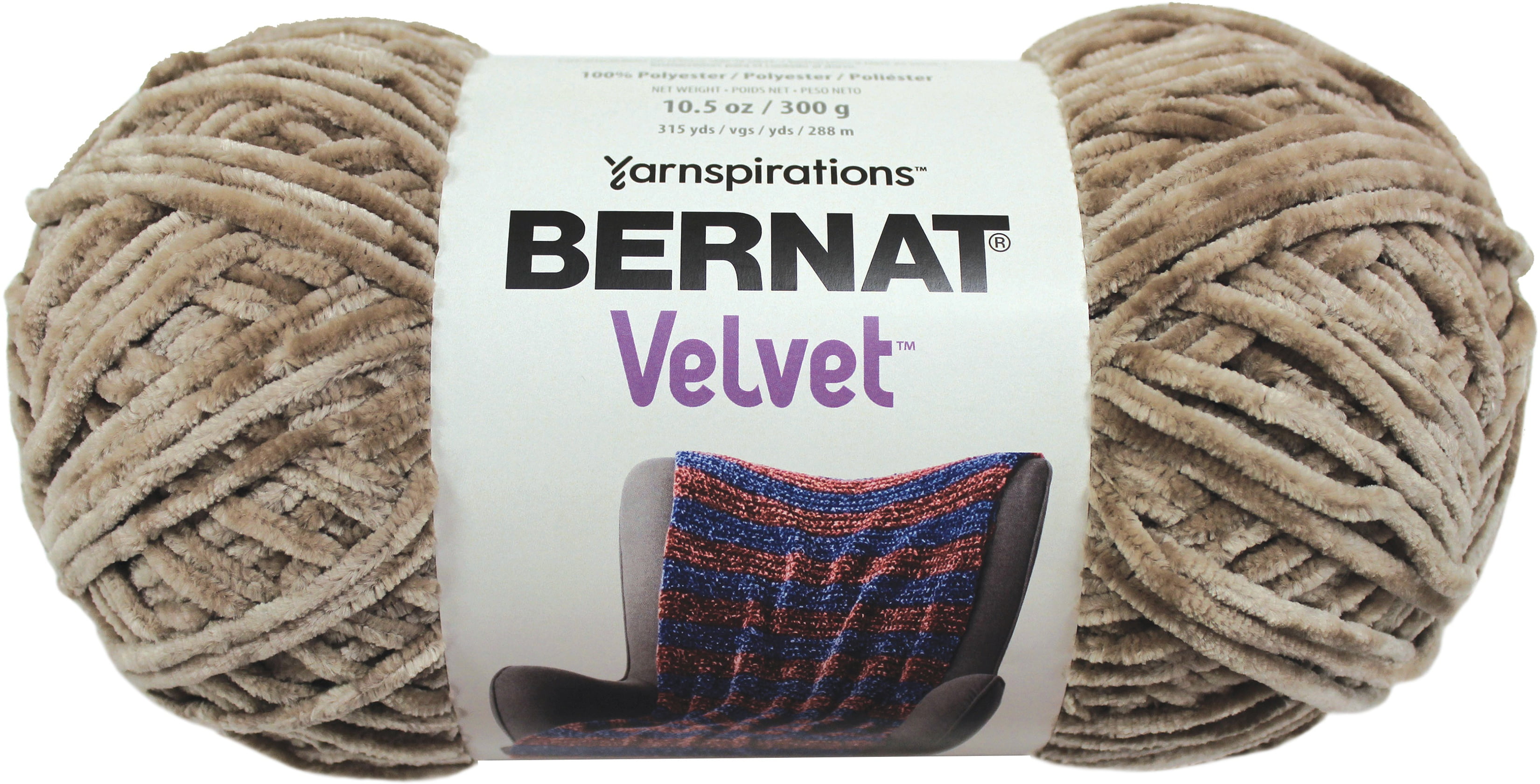 Bernat Velvet Super Bulky Yarn, 100% Polyester, 315 yd, Mushroom Shade ...