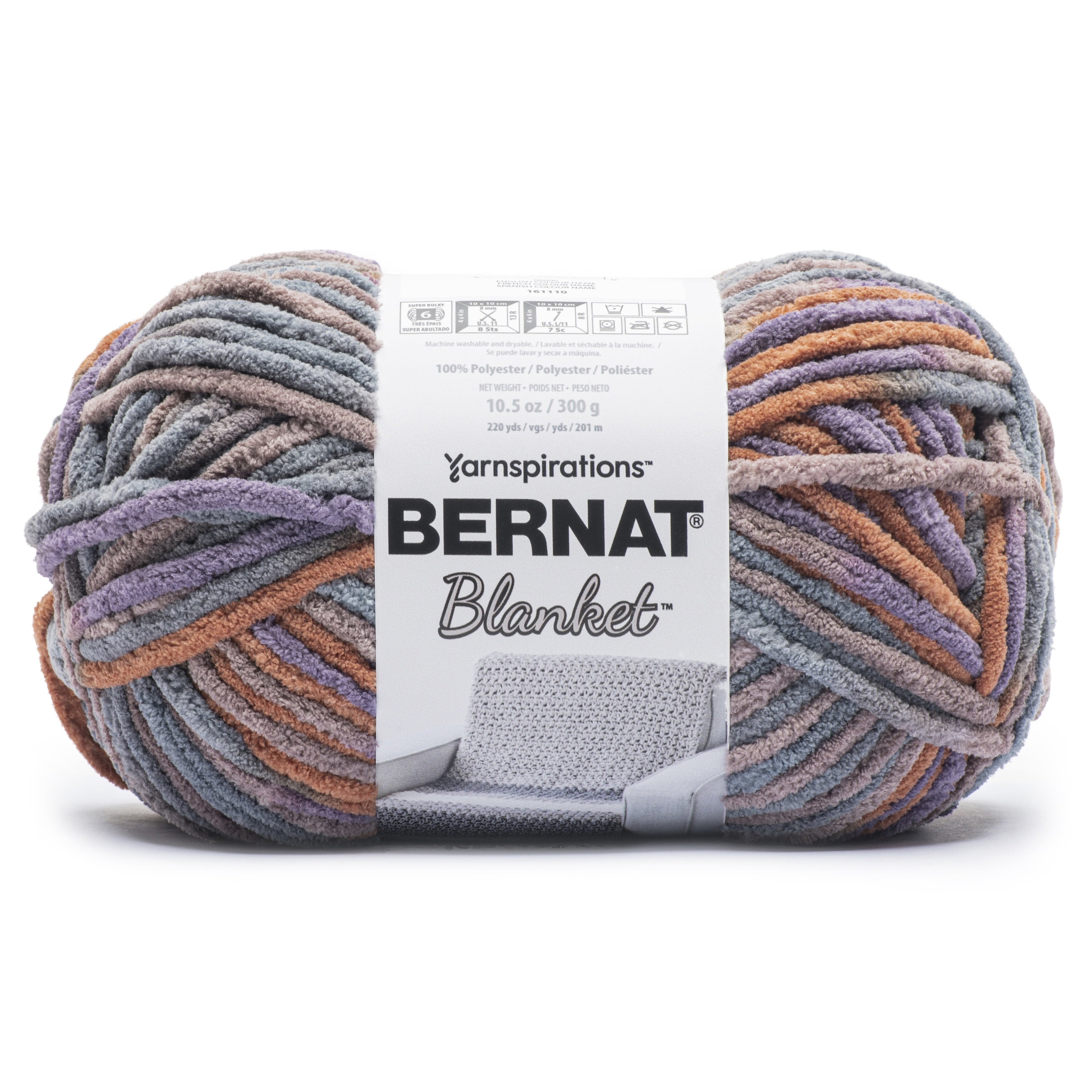Bernat Super Bulky Polyester Blanket Yarn - Purple Rust - Walmart.com
