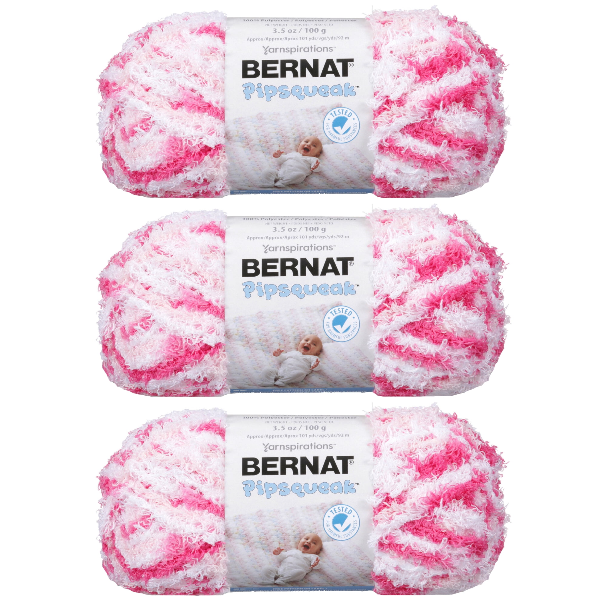 Bernay Pipsqueak Yarn (100G/3.5 OZ), Pink Swirl - 3 Pack - Walmart.com