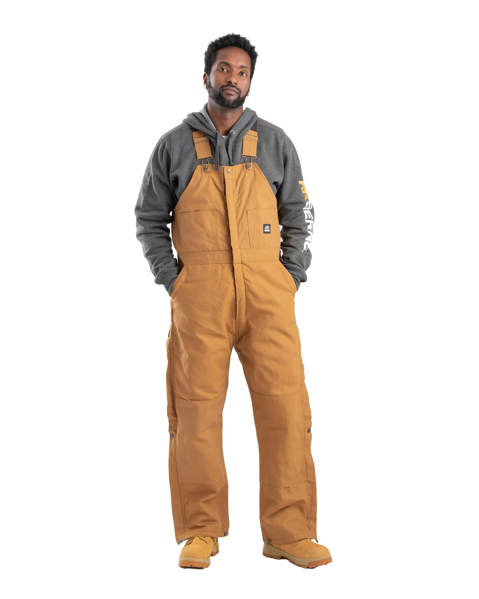 Berne Men's Heritage Insulated Duck Bib Overall, X-Large Regular, Brown ...