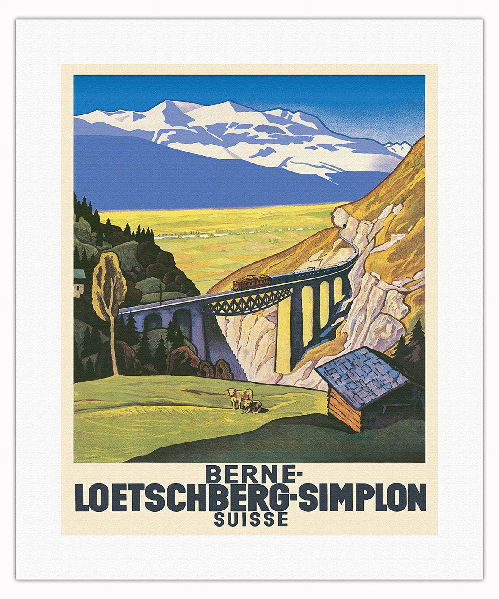 Berne Switzerland (Suisse) - Loetschberg-Simplon Railway - Vintage ...