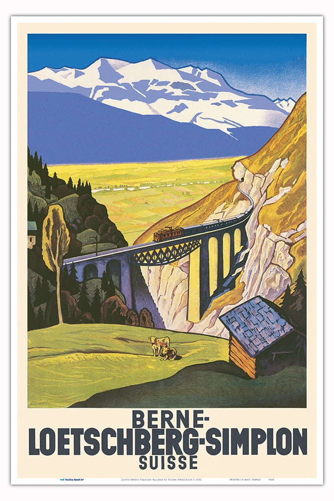 Berne Switzerland (Suisse) - Loetschberg-Simplon Railway - Vintage ...