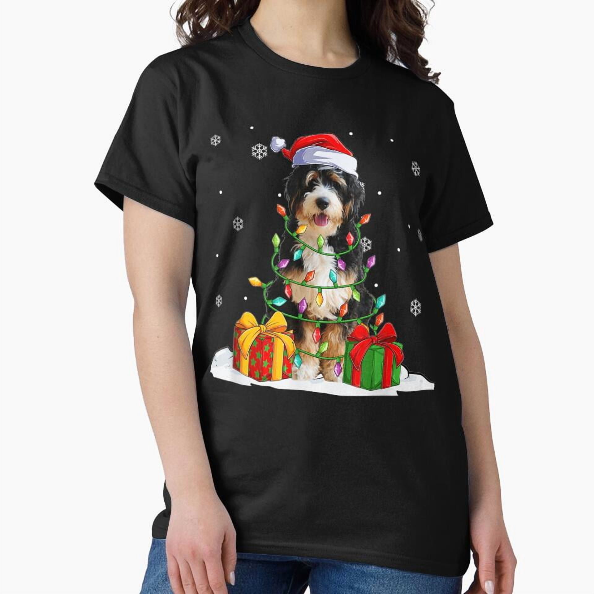 Bernedoodle St. Nick Christmas Tree Lights Xmas Pajama Pet Dogs Holiday ...
