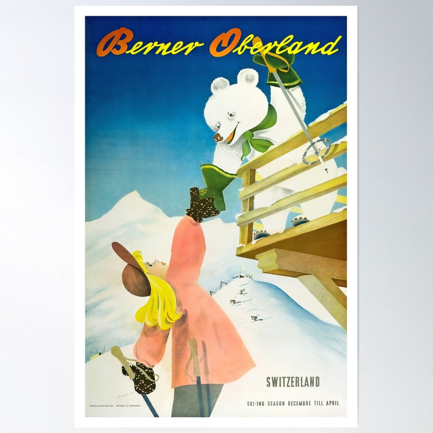 Berner Oberland,Switzerland,Ski Poster Poster Wall Art, Modern Wall ...